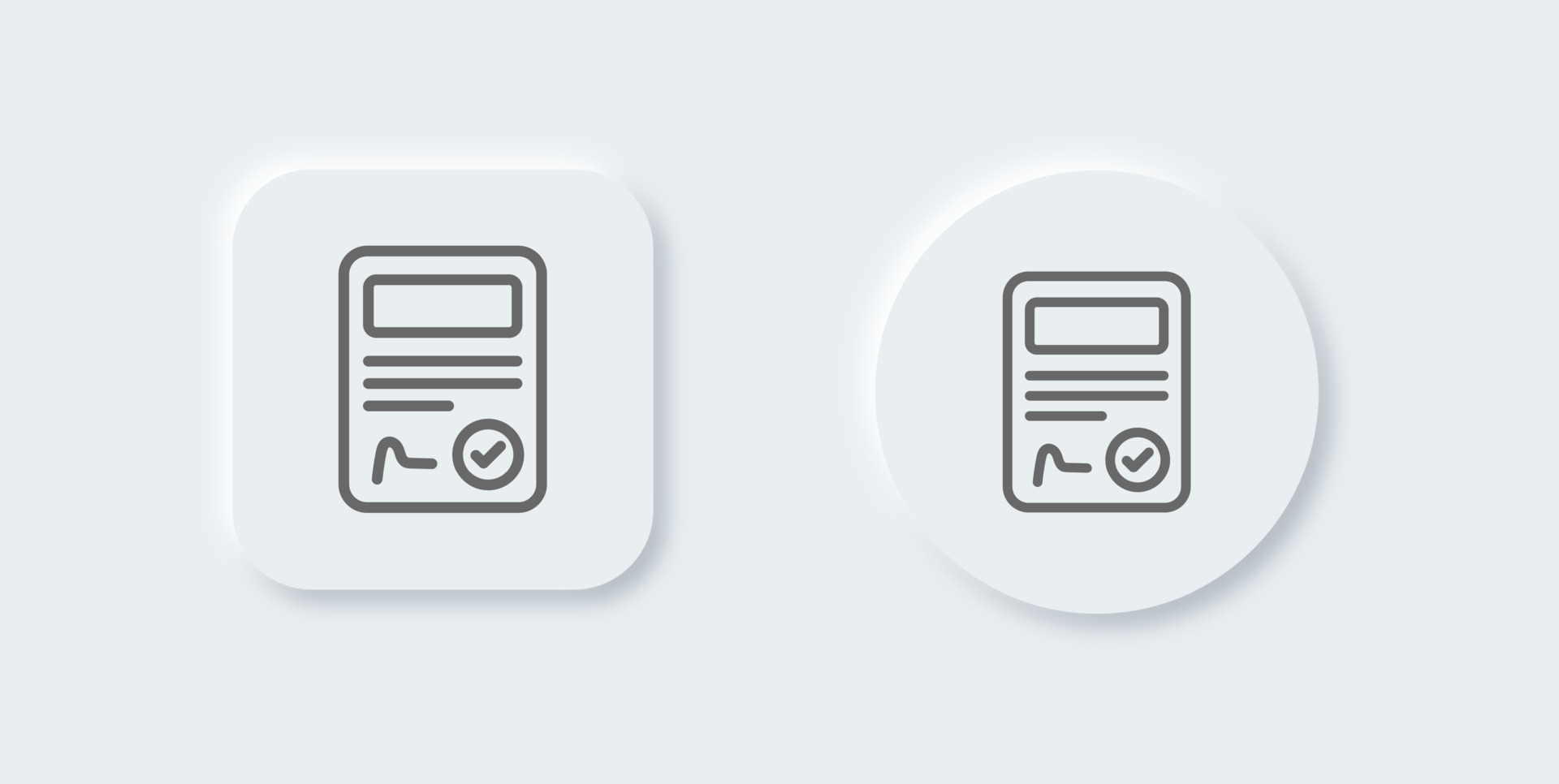 Certificate Line Icon In Neomorphic Design Style Document Signs Vector