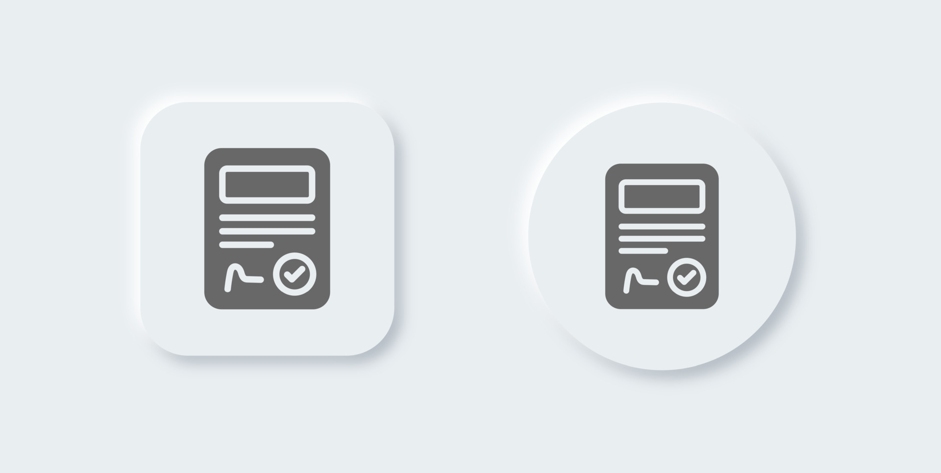 Certificate Solid Icon In Neomorphic Design Style Document Signs