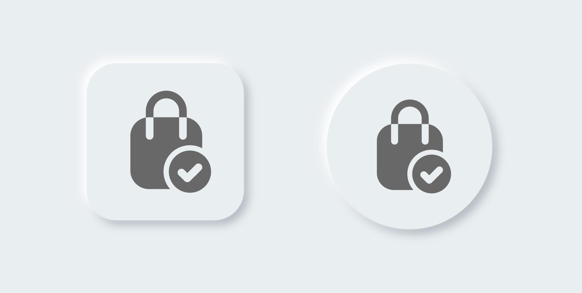 Checkout Done Solid Icon In Neomorphic Design Style Purchase Signs Vector Illustration