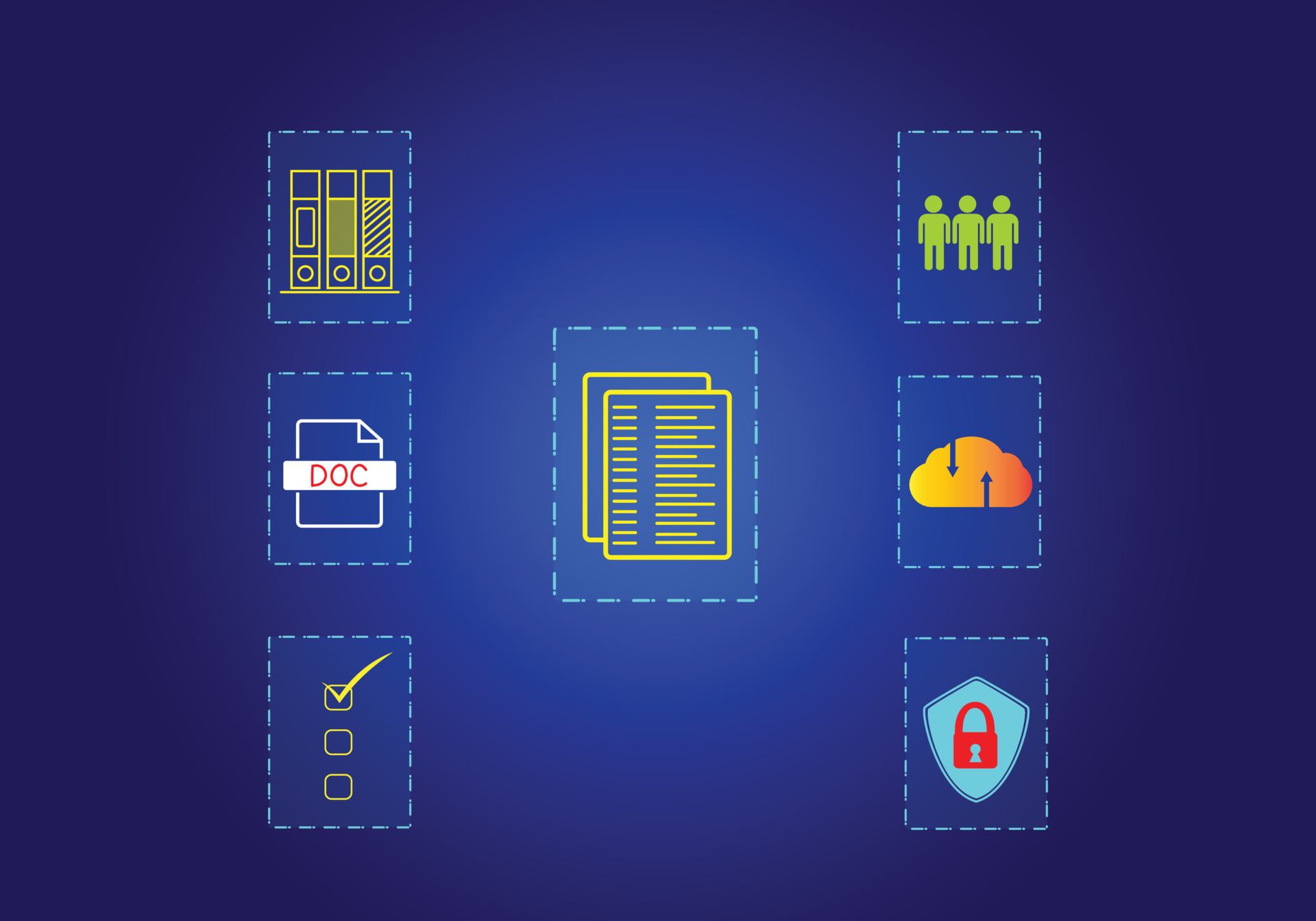 Concept Document Management Online Document Database And Digital File Storage Systems Or