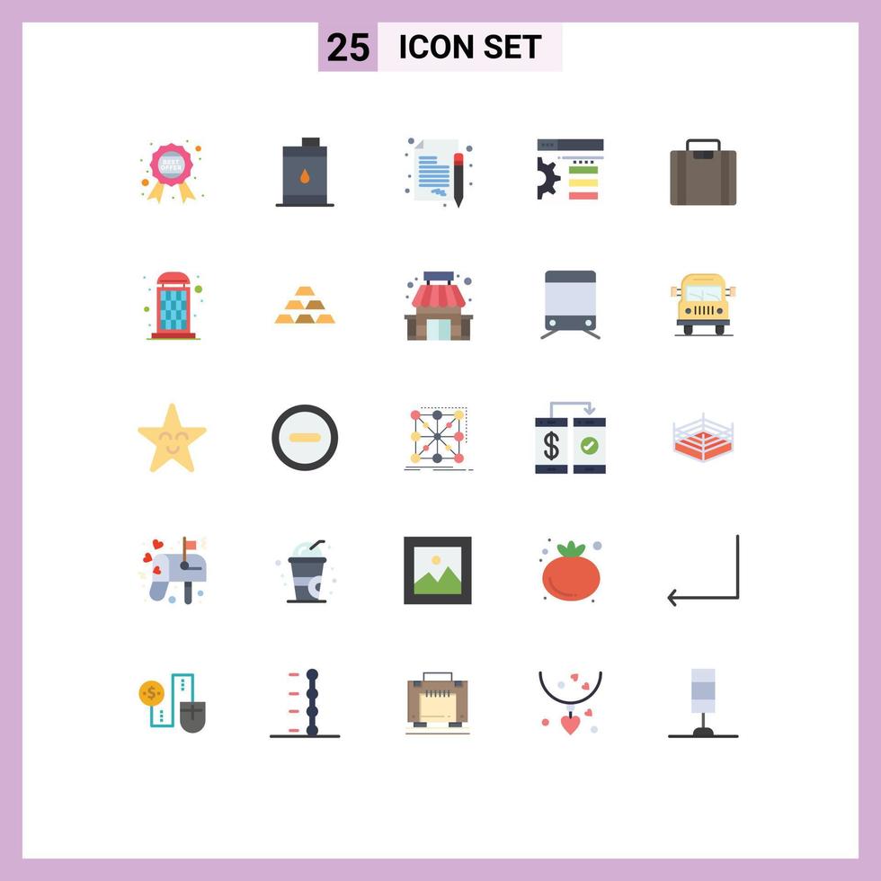 Set Of 25 Vector Flat Colors On Grid For Business Web Oil Setting