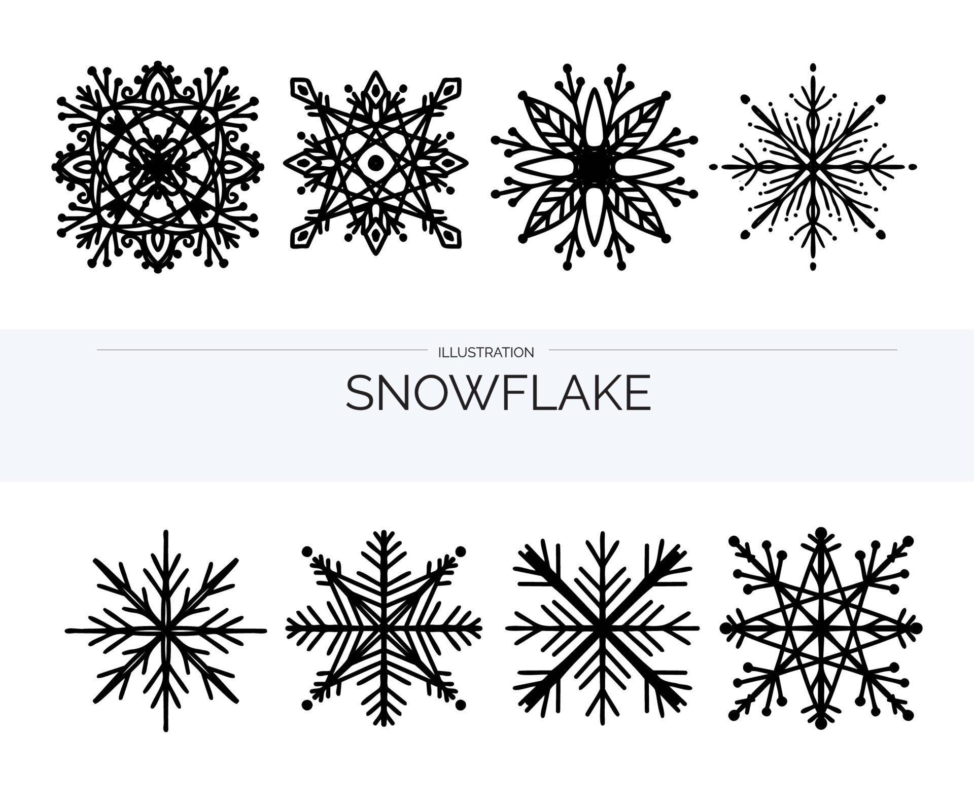 Snowflake vector illusion Han drawn doodle 16060525 Vector Art at Vecteezy
