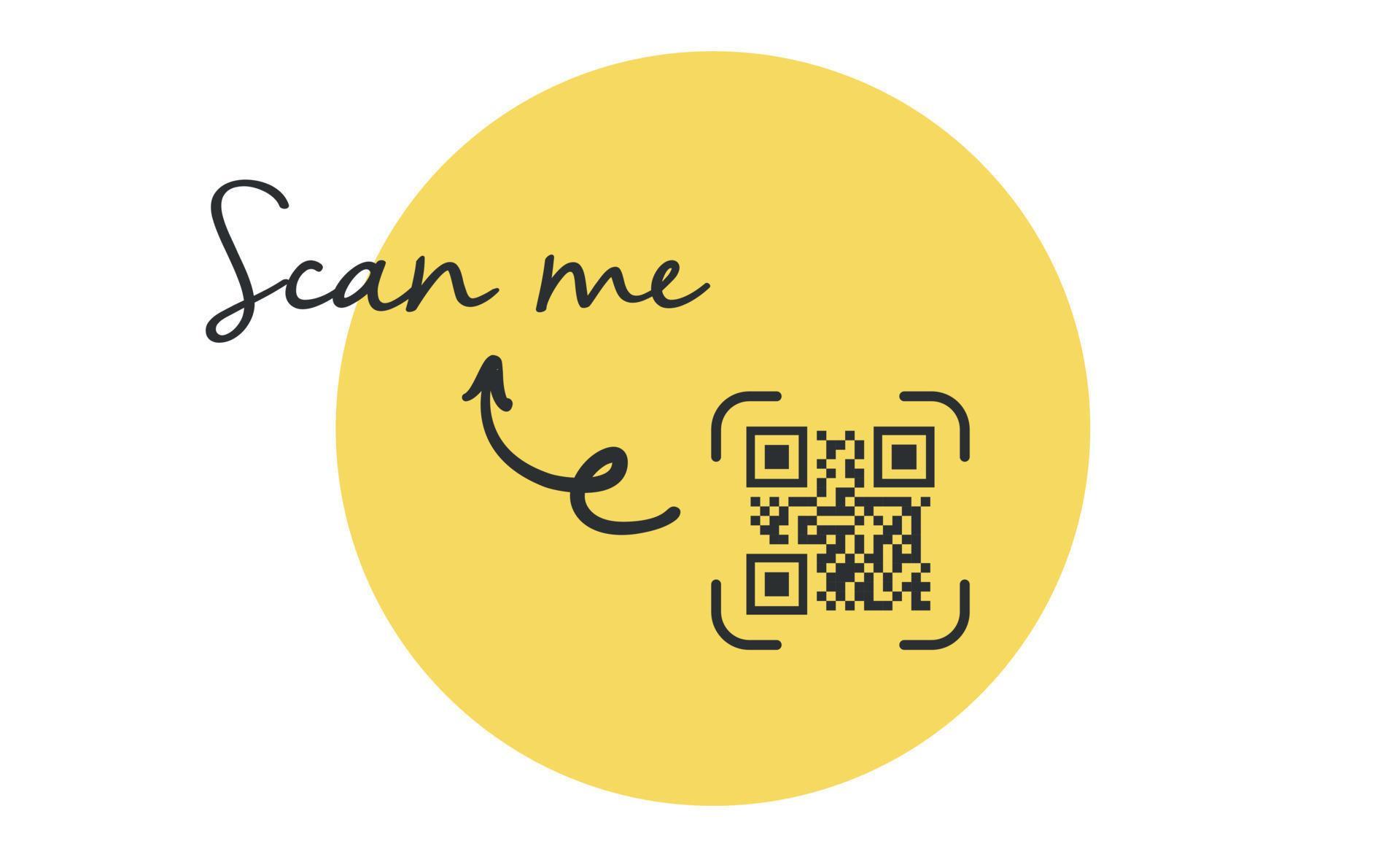 Qr Code For Smartphone Inscription Scan Me With Smartphone Icon Qr Code For Payment Vector