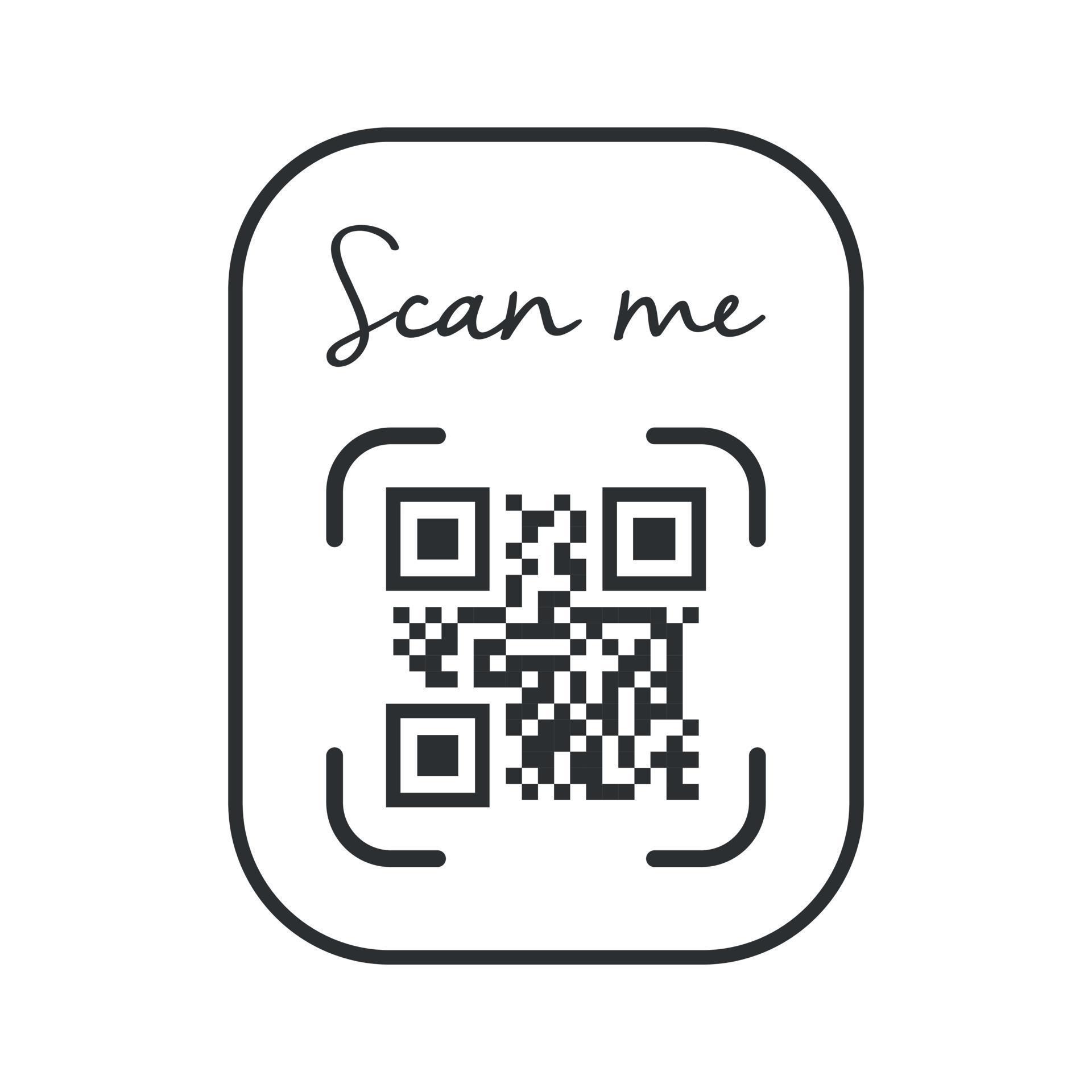 Qr Code For Smartphone Inscription Scan Me With Smartphone Icon Qr Code For Payment Vector