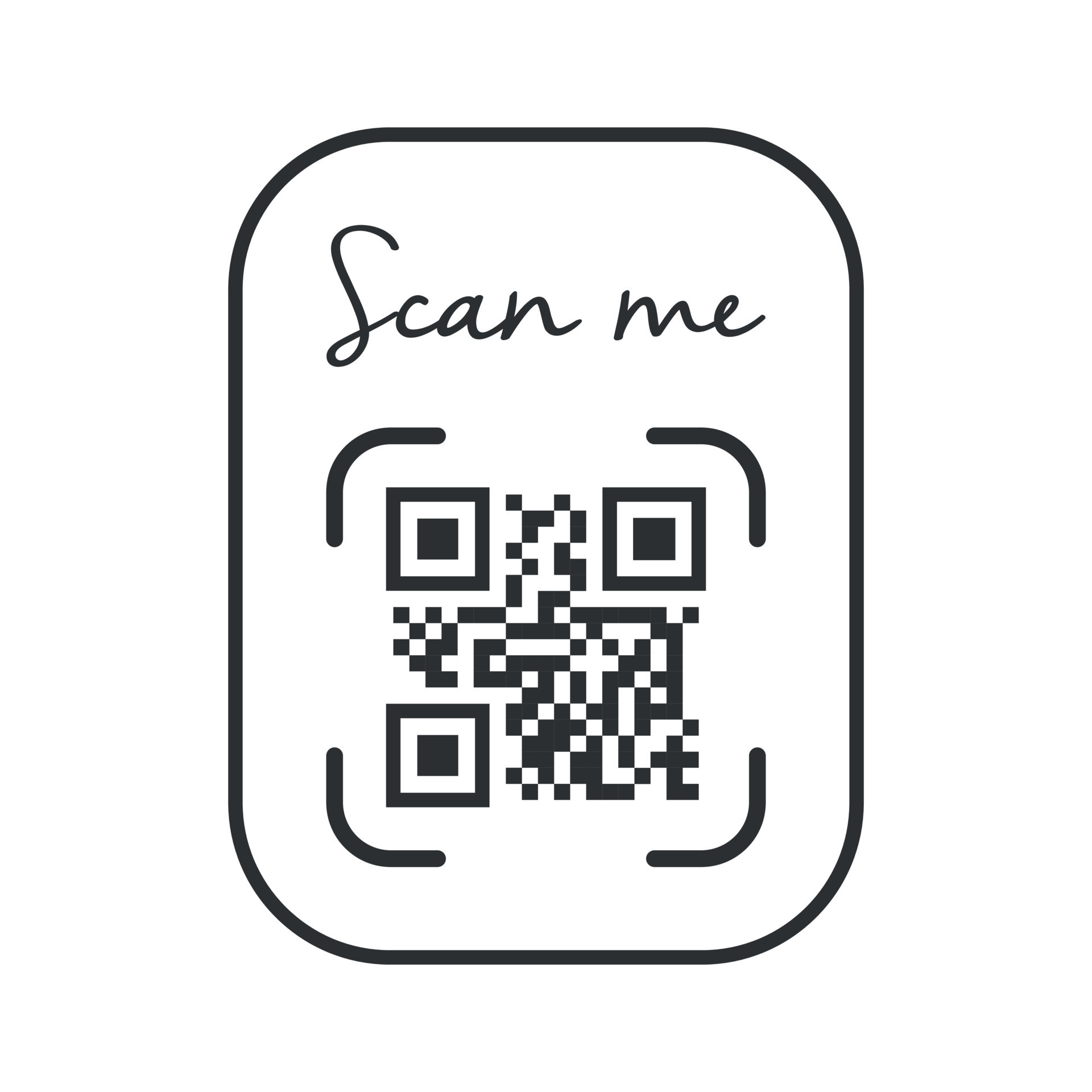 Qr Code For Smartphone Inscription Scan Me With Smartphone Icon Qr