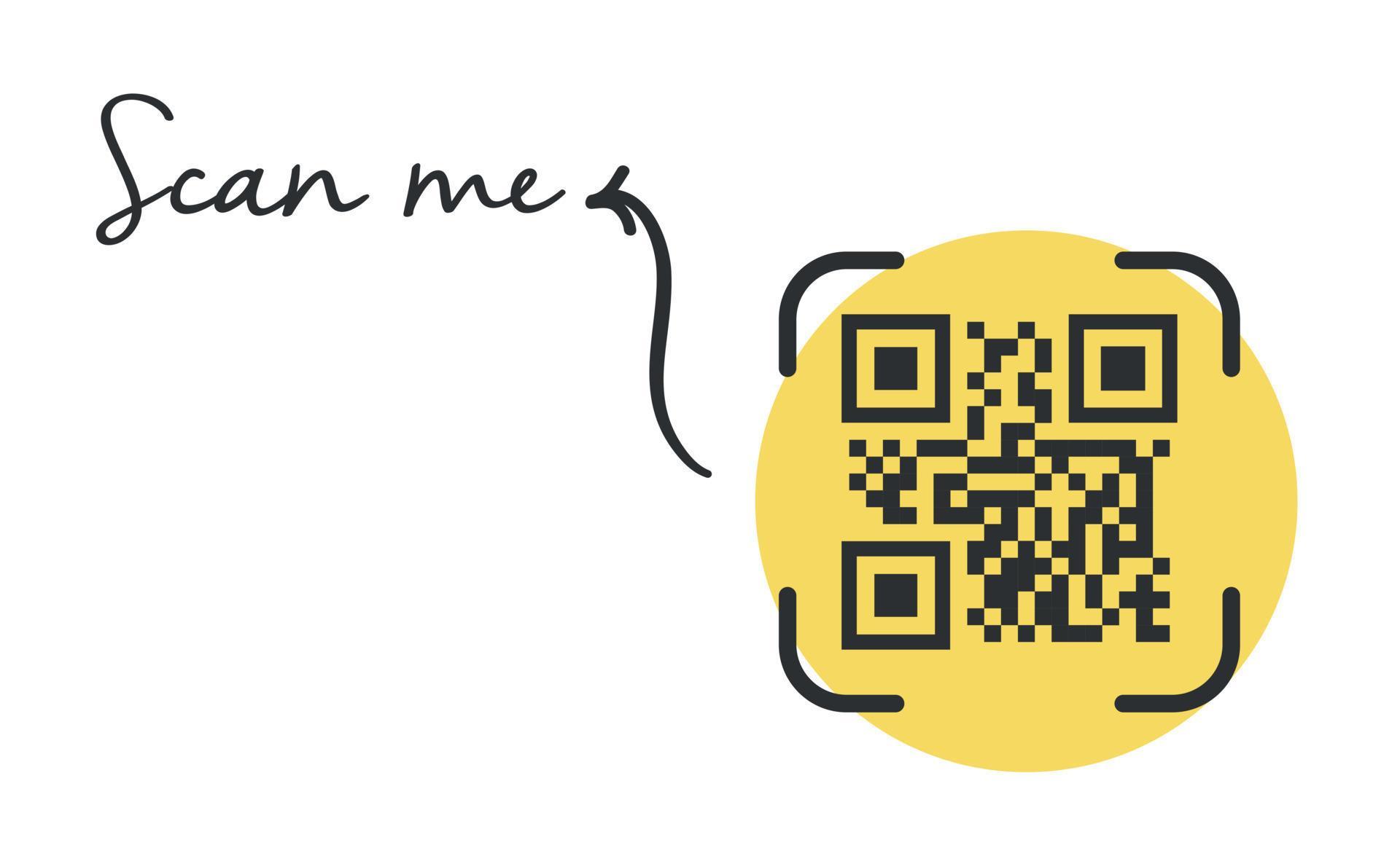 Qr Code For Smartphone Inscription Scan Me With Smartphone Icon Qr Code For Payment Vector