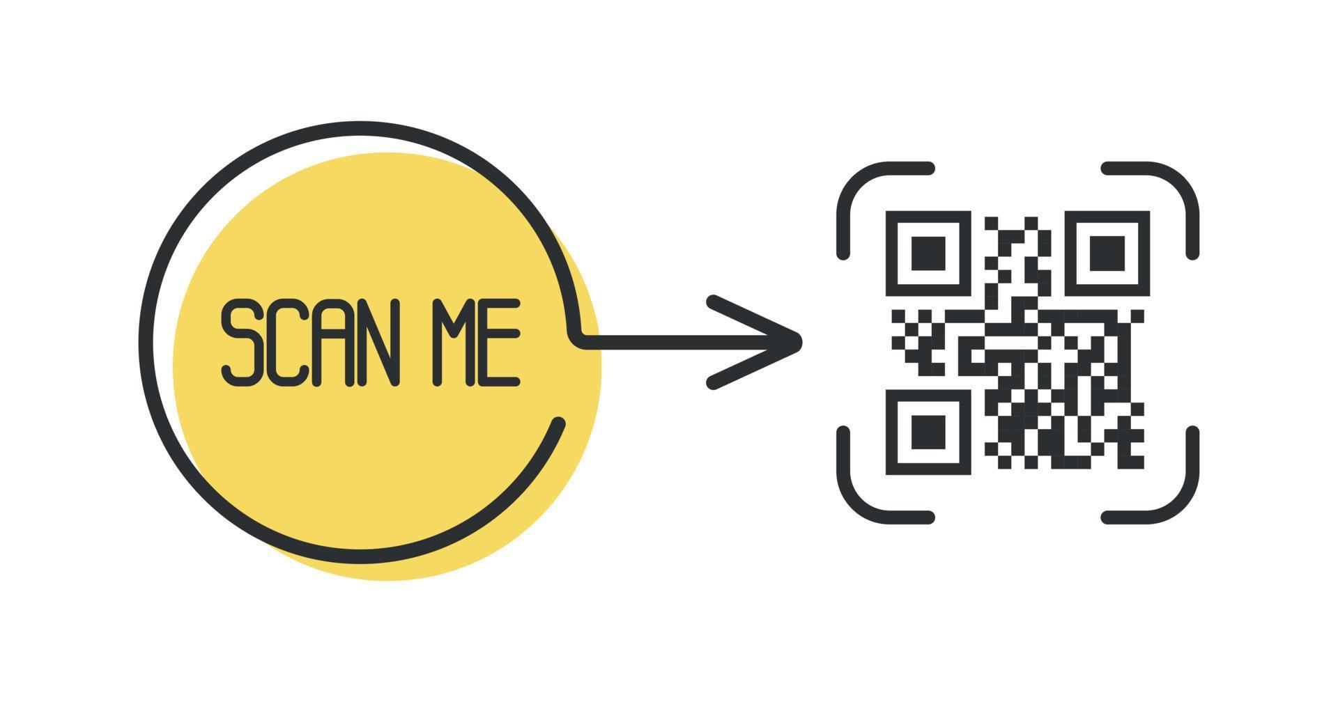 Qr Code For Smartphone Inscription Scan Me With Smartphone Icon Qr Code For Payment Vector
