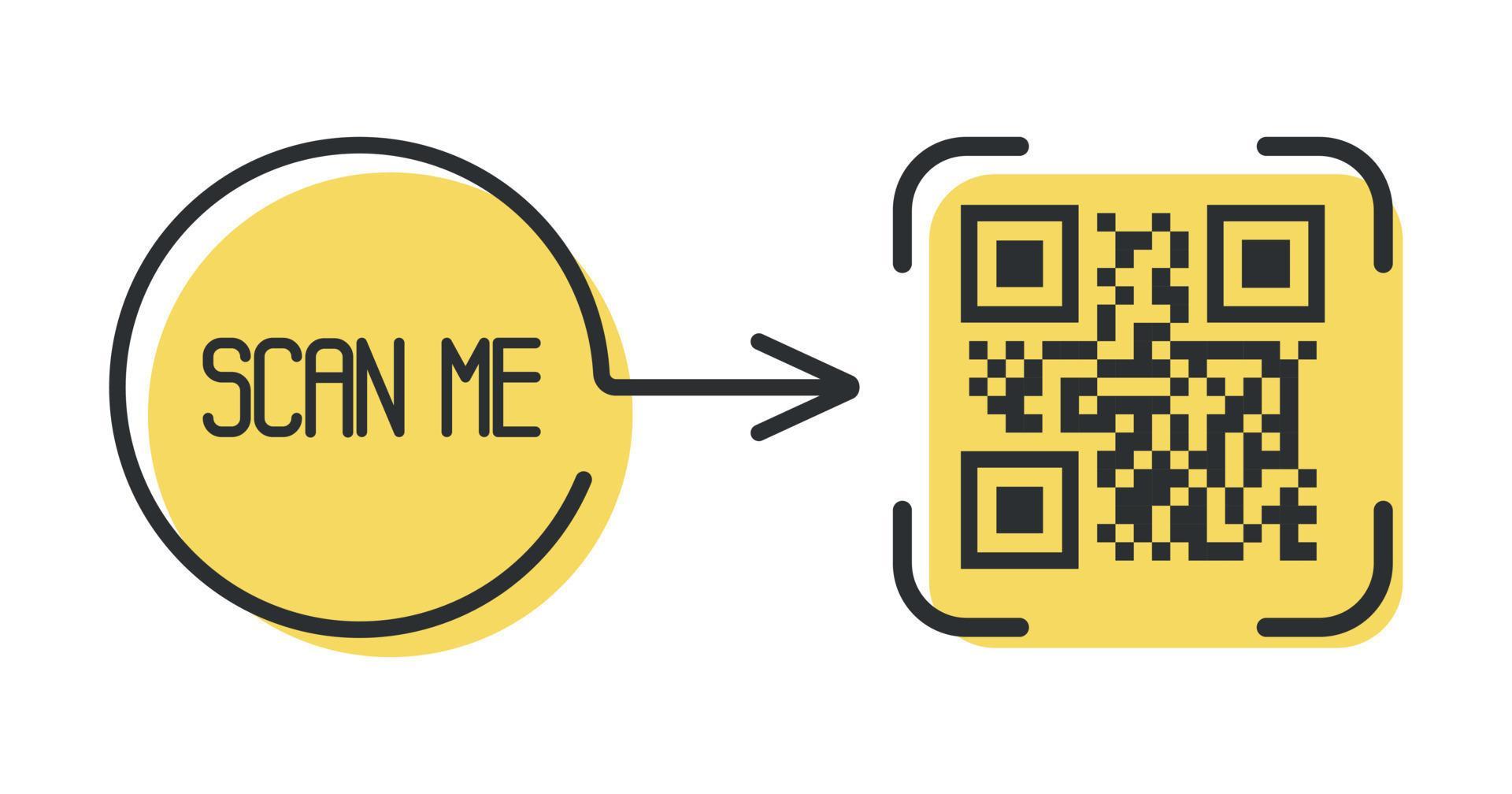 Qr Code For Smartphone Inscription Scan Me With Smartphone Icon Qr Code For Payment Vector