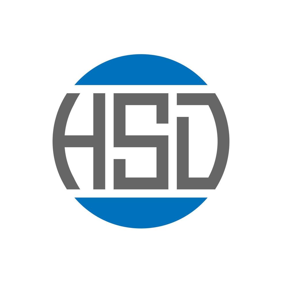 diseño de logotipo de letra hsd sobre fondo blanco. concepto de logotipo de círculo de iniciales ...