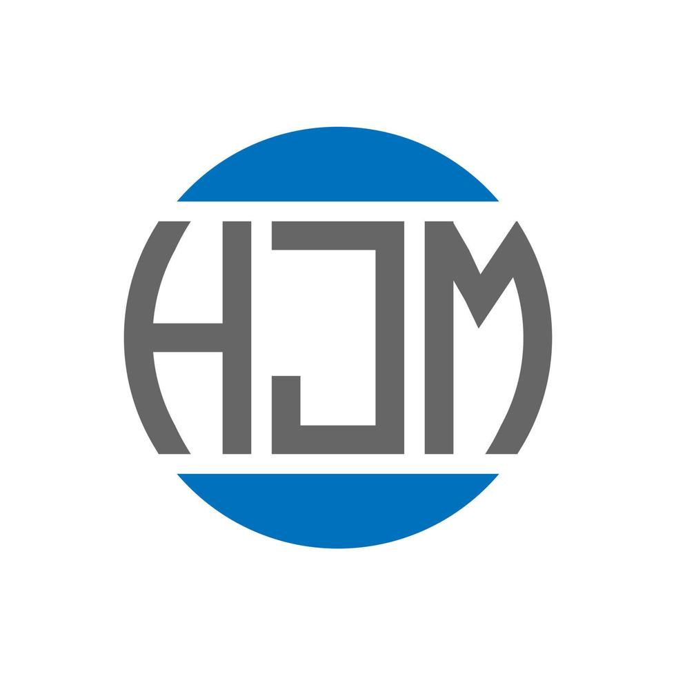 diseño de logotipo de letra hjm sobre fondo blanco. concepto de logotipo de círculo de iniciales ...