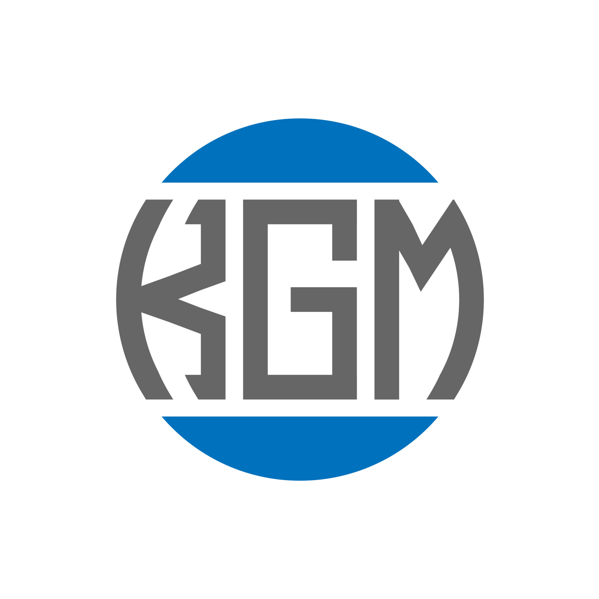diseño de logotipo de letra kgm sobre fondo blanco. Concepto de logotipo de círculo de iniciales ...