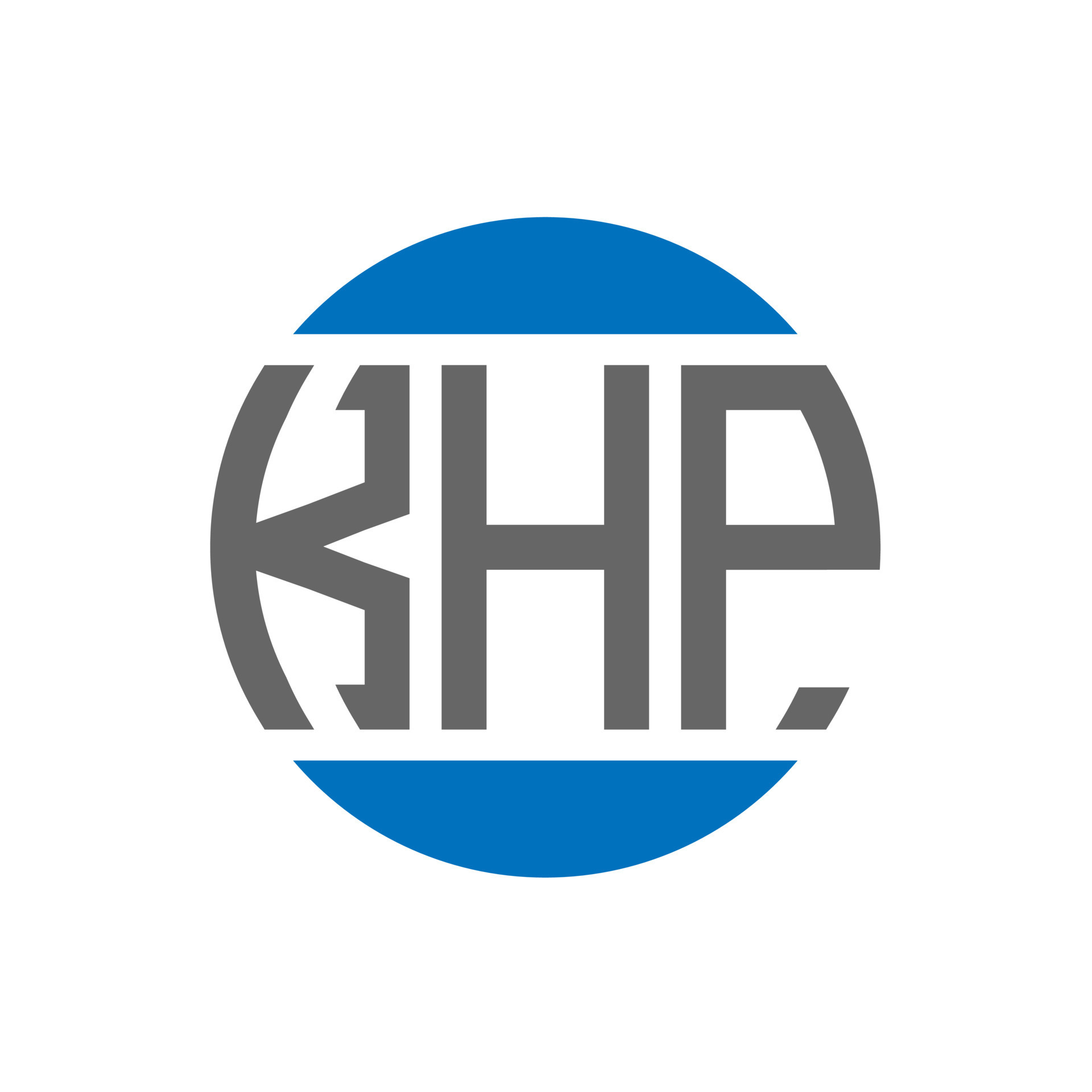 diseño de logotipo de letra khp sobre fondo blanco. Concepto de logotipo de círculo de iniciales ...