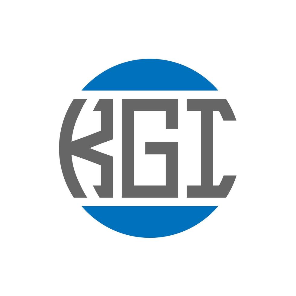 diseño de logotipo de letra kgi sobre fondo blanco. Concepto de logotipo de círculo de iniciales ...