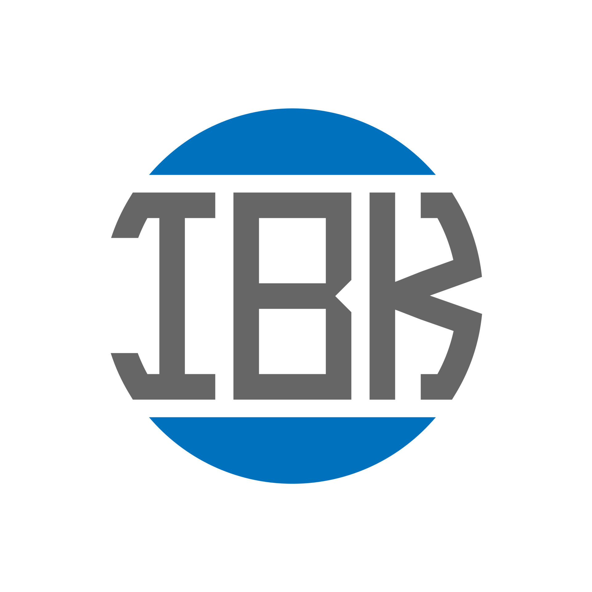 diseño de logotipo de letra ibk sobre fondo blanco. Concepto de logotipo de círculo de iniciales ...
