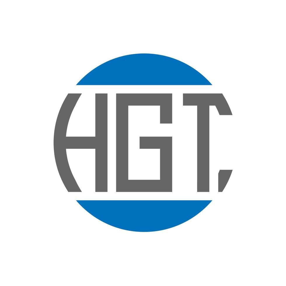 diseño de logotipo de letra hgt sobre fondo blanco. concepto de logotipo de círculo de iniciales ...