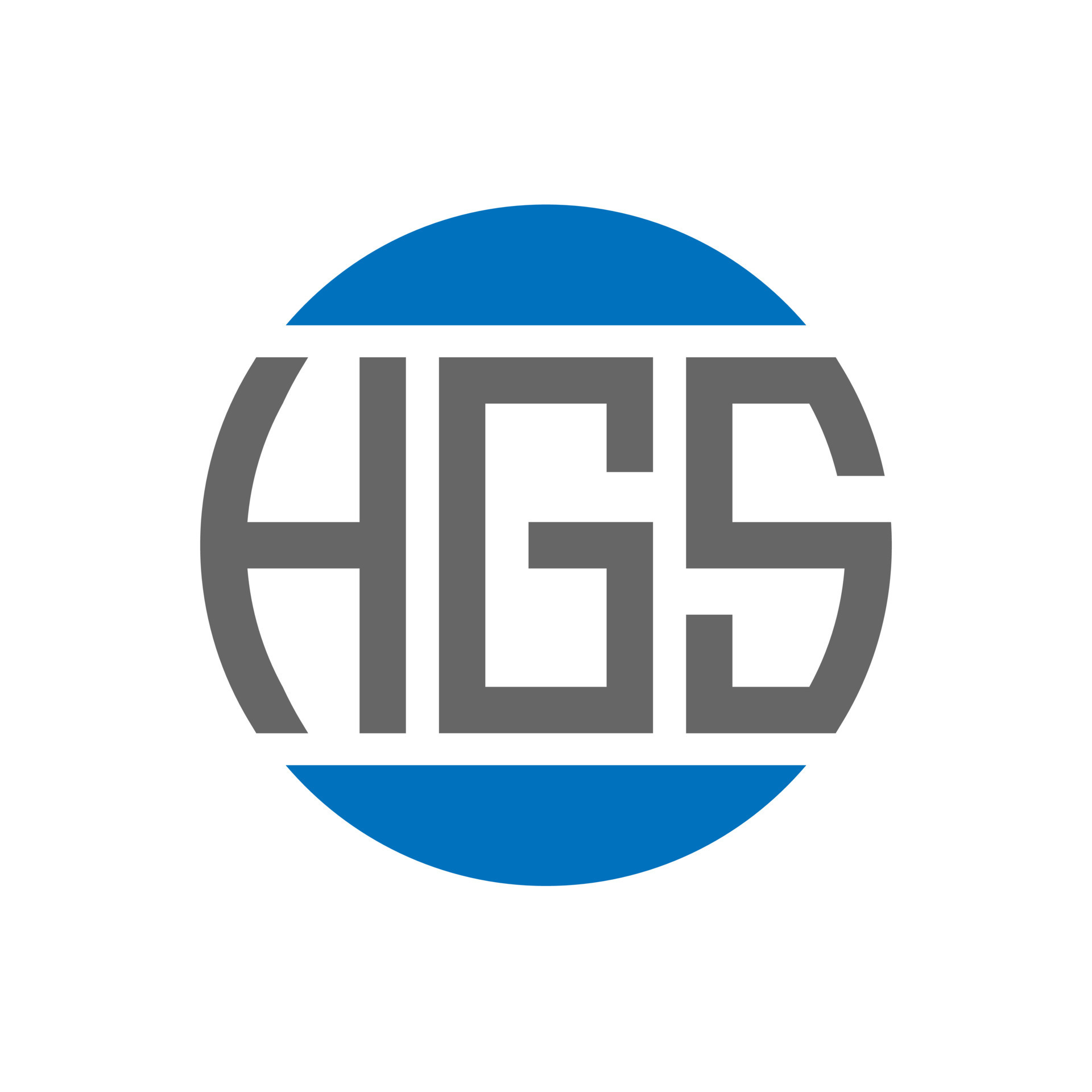 diseño de logotipo de letra hgs sobre fondo blanco. concepto de logotipo de círculo de iniciales ...