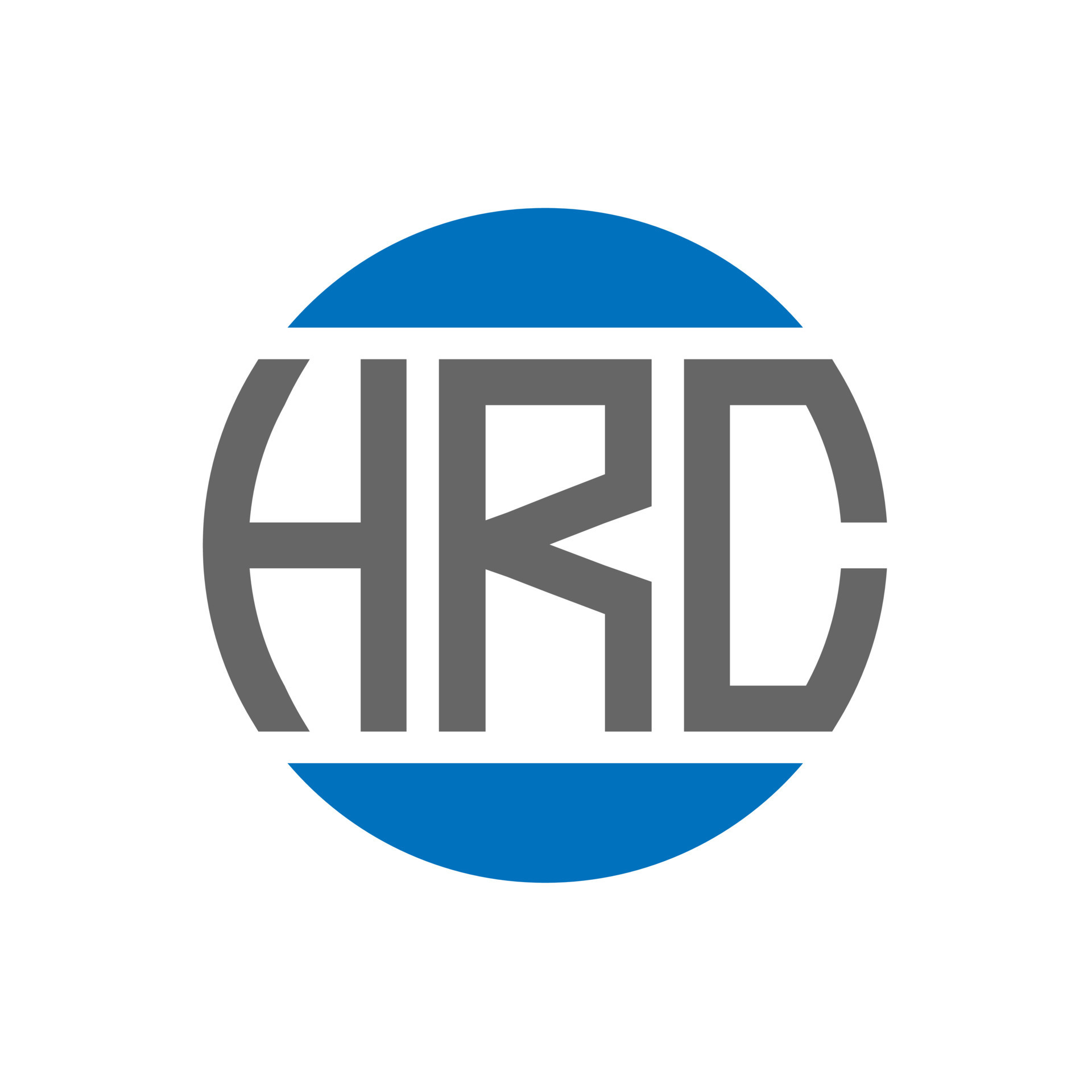 Diseño De Logotipo De Letra Hrc Sobre Fondo Blanco Concepto De Logotipo De Círculo De Iniciales