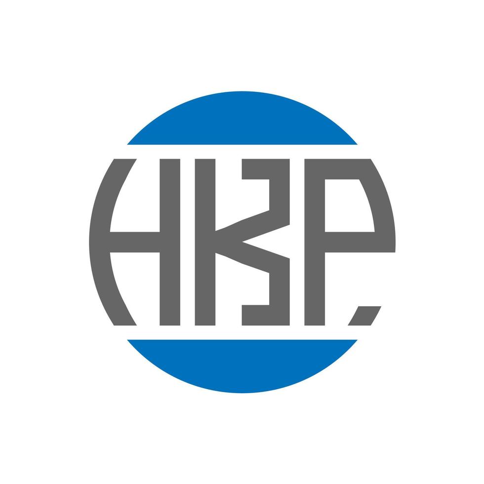 diseño de logotipo de letra hkp sobre fondo blanco. Concepto de logotipo de círculo de iniciales ...