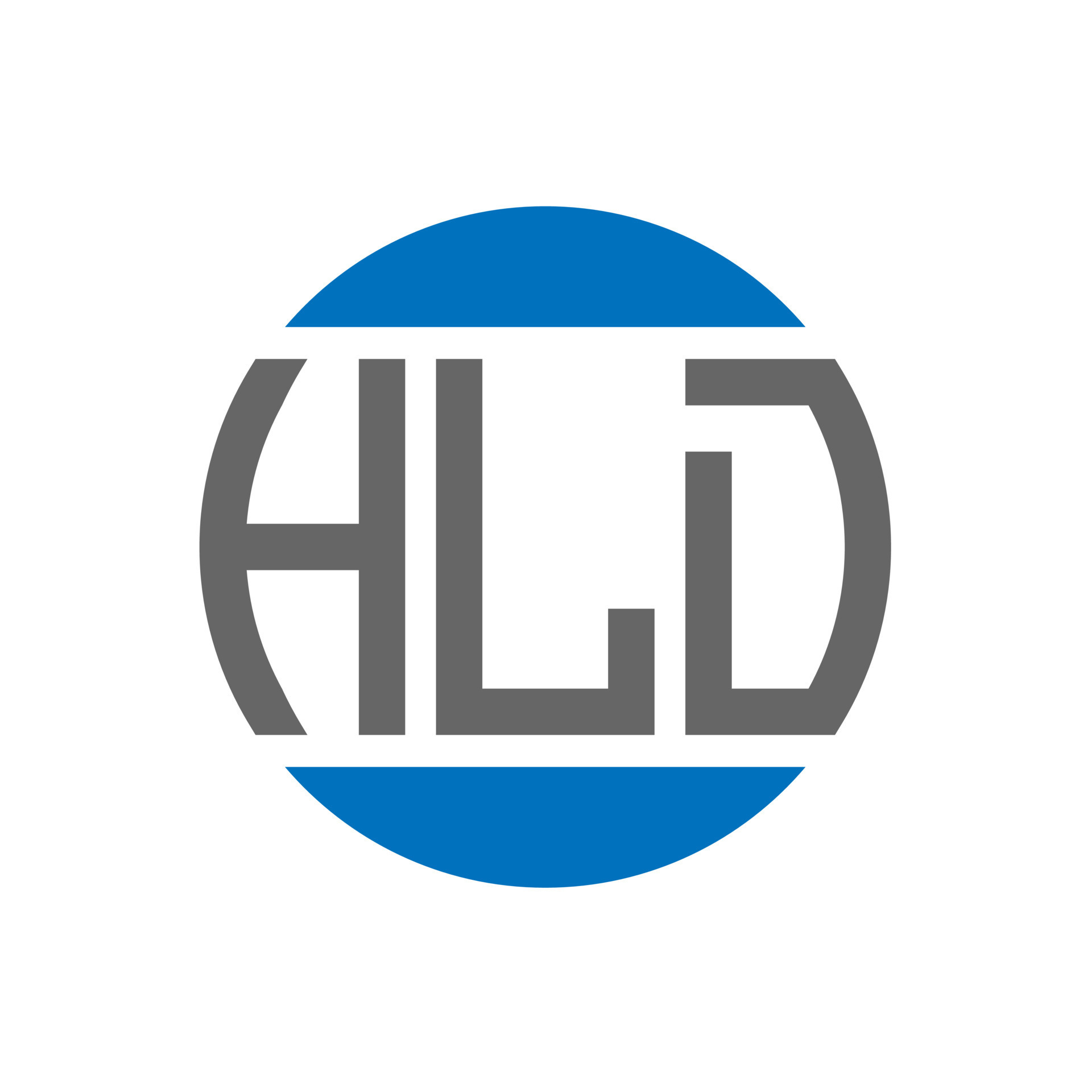 diseño de logotipo de letra hld sobre fondo blanco. concepto de logotipo de círculo de iniciales ...