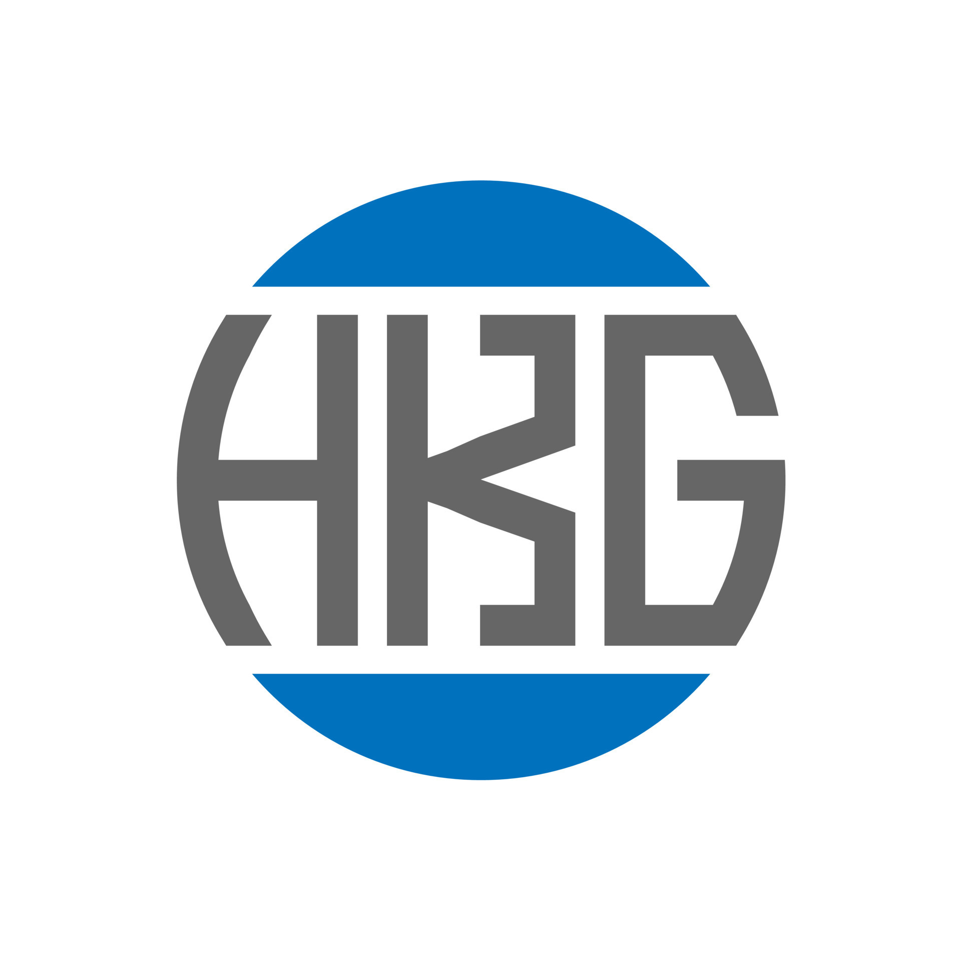 diseño de logotipo de letra hkg sobre fondo blanco. concepto de logotipo de círculo de iniciales ...