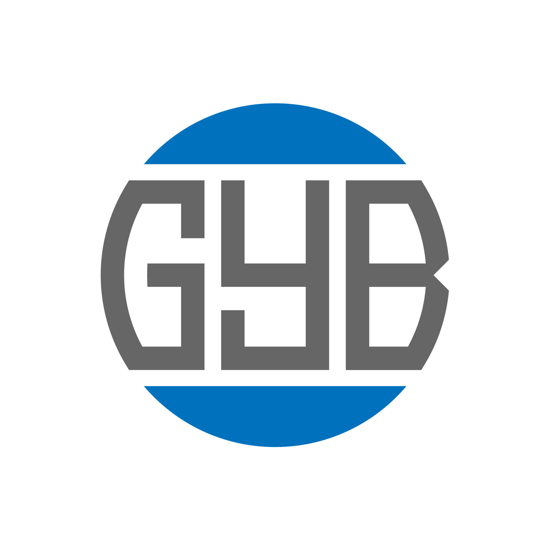 diseño de logotipo de letra gyb sobre fondo blanco. concepto de logotipo de círculo de iniciales ...