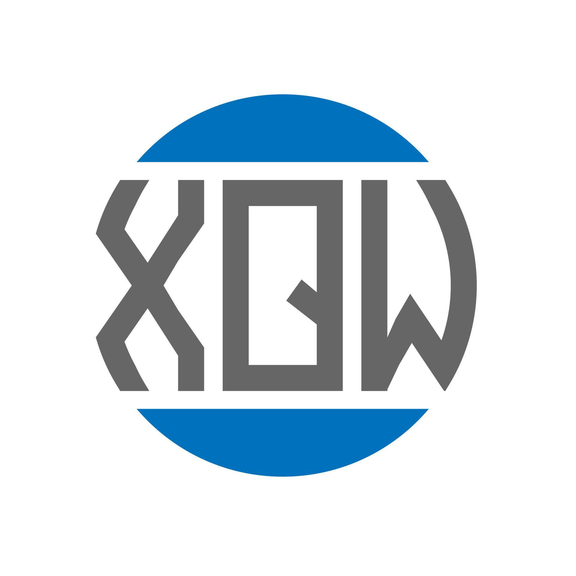 XQW letter logo design on white background. XQW creative initials circle logo concept. XQW ...