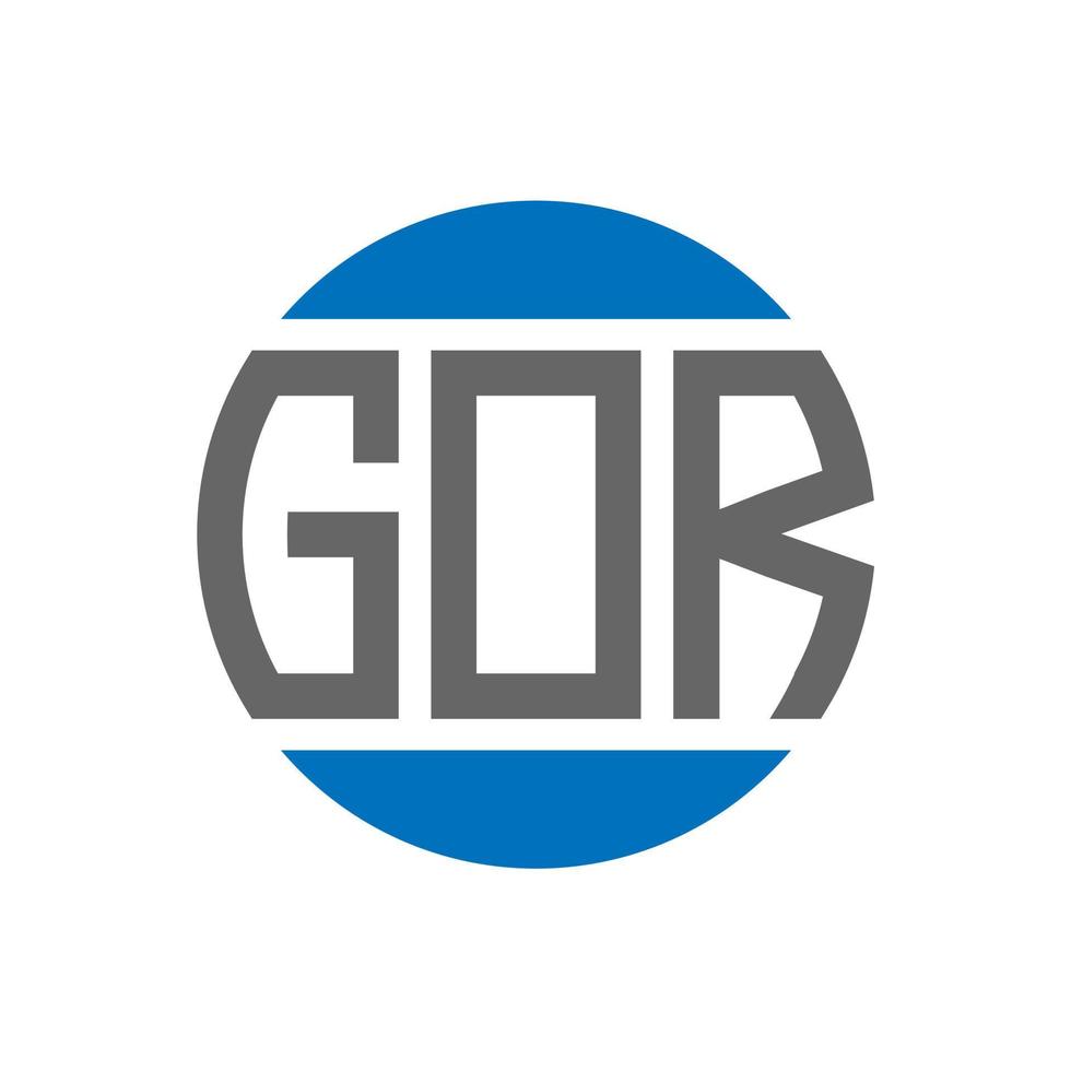diseño de logotipo de letra gor sobre fondo blanco. concepto de logotipo de círculo de iniciales ...