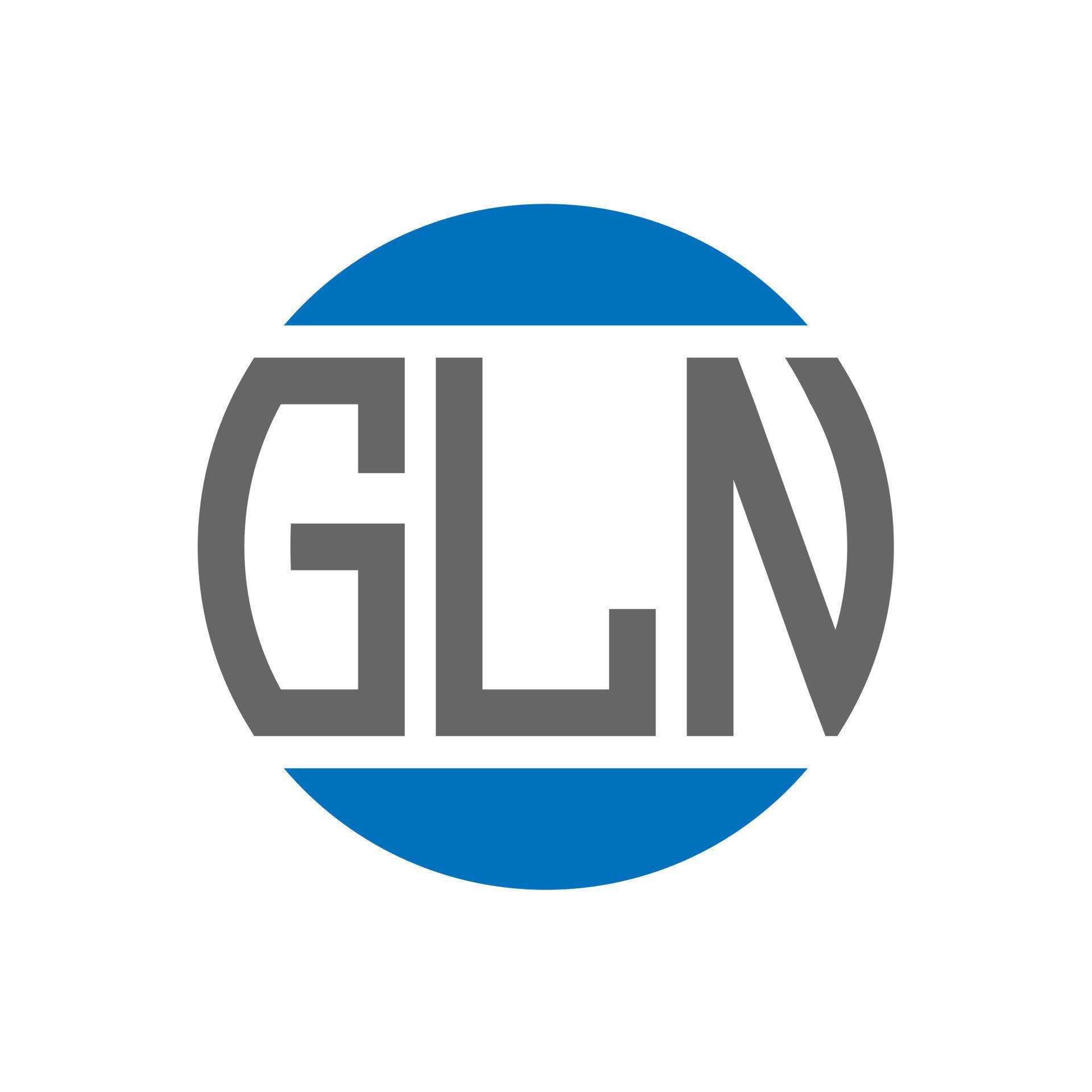 diseño de logotipo de letra gln sobre fondo blanco. concepto de logotipo de círculo de iniciales ...