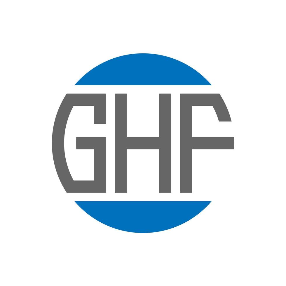 diseño de logotipo de letra ghf sobre fondo blanco. Concepto de logotipo de círculo de iniciales ...