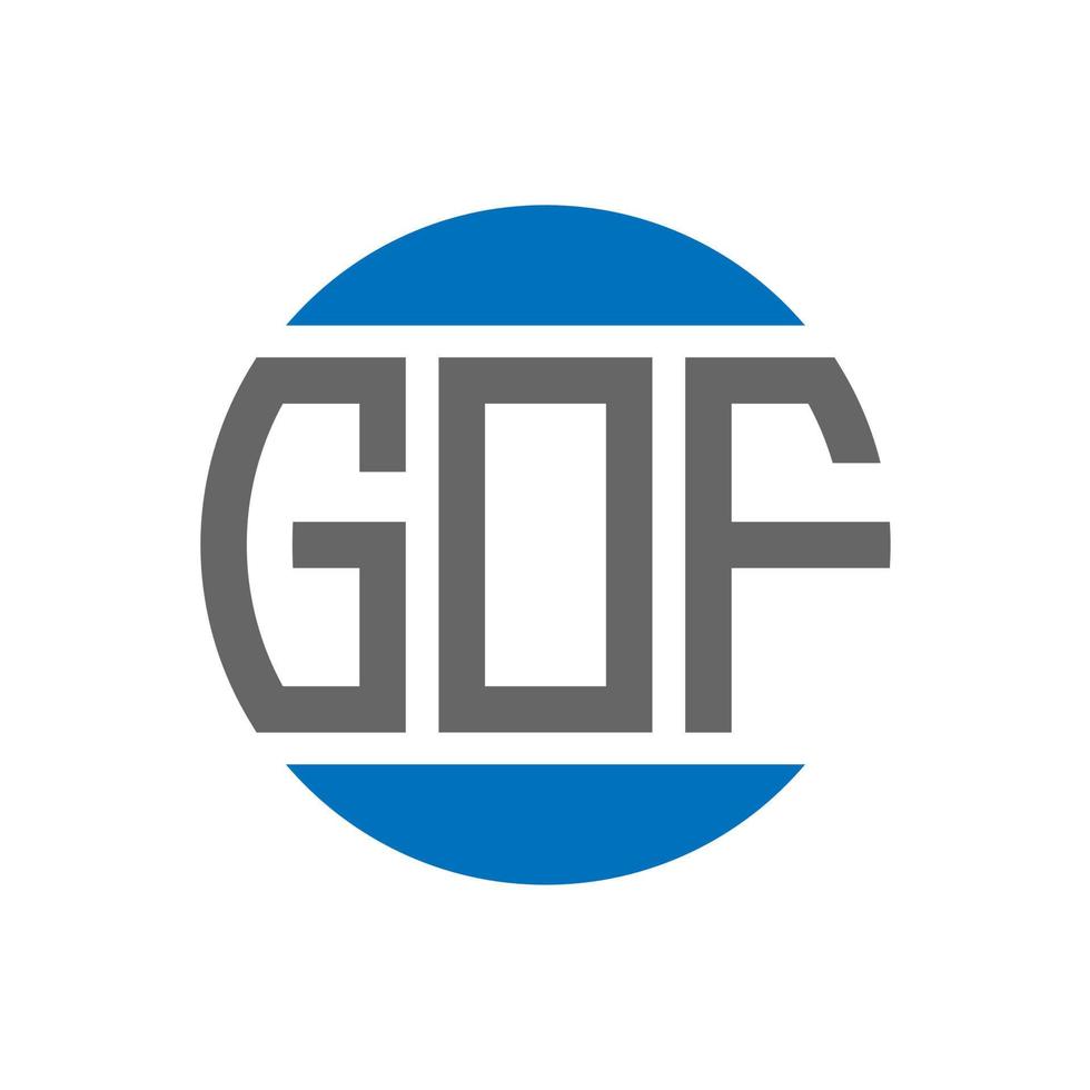 diseño de logotipo de letra gof sobre fondo blanco. concepto de logotipo de círculo de iniciales ...