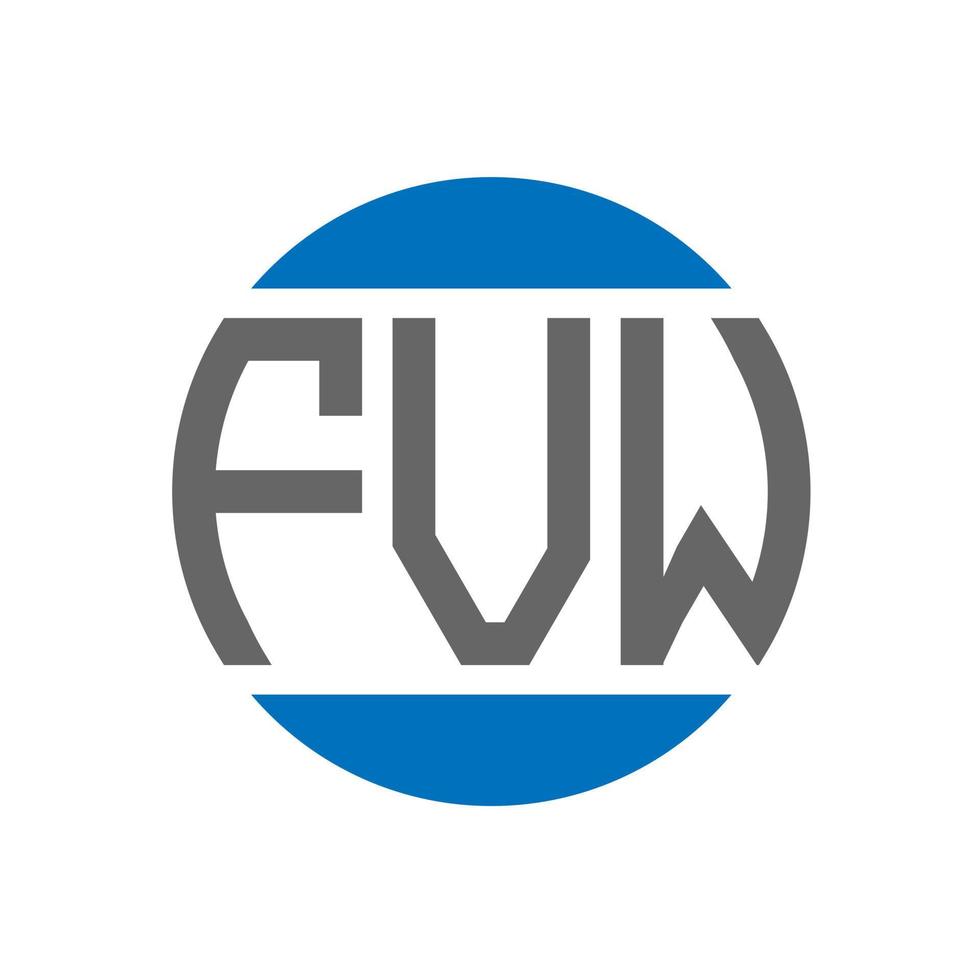 diseño de logotipo de letra fvw sobre fondo blanco. concepto de logotipo de círculo de iniciales ...