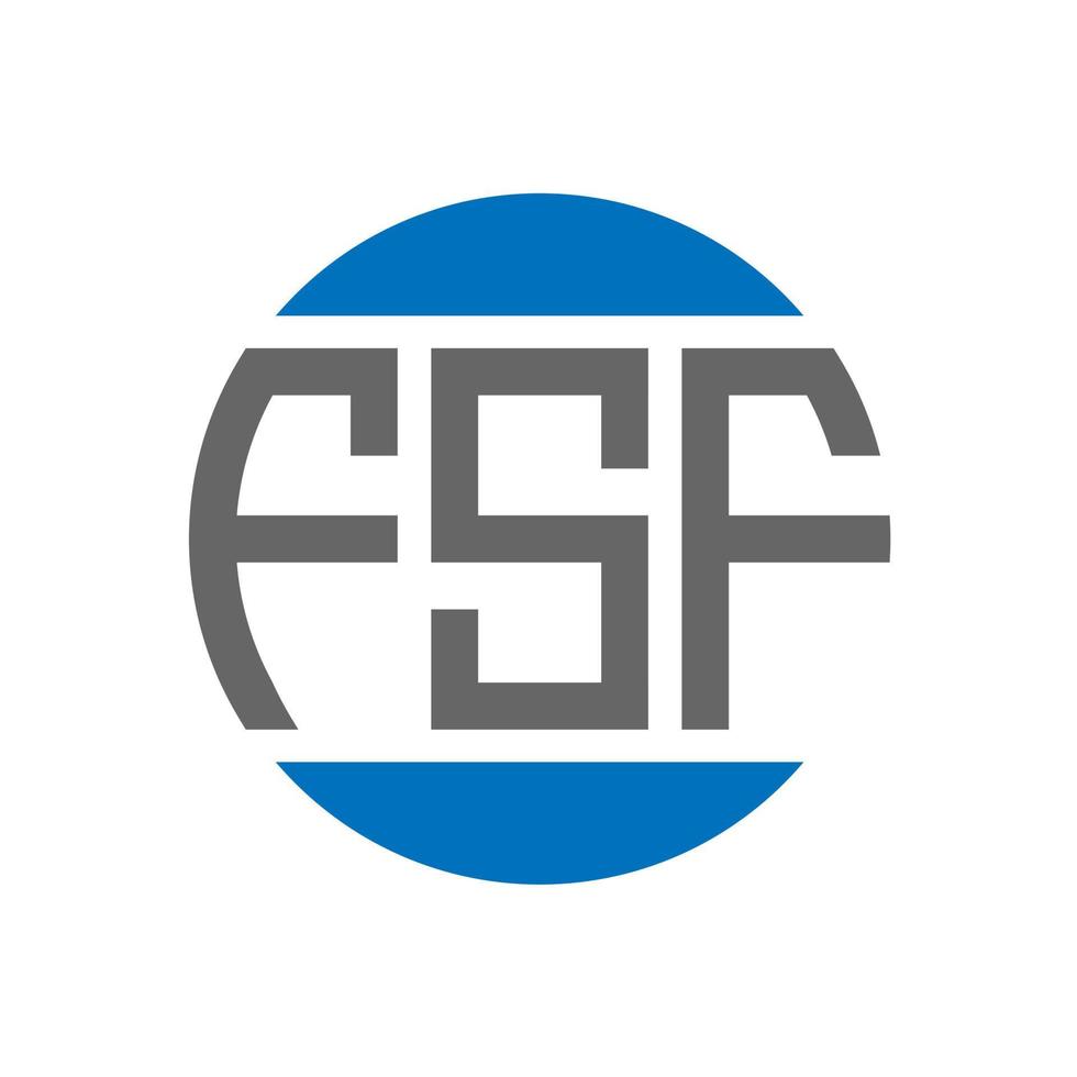 diseño de logotipo de letra fsf sobre fondo blanco. concepto de logotipo de círculo de iniciales ...