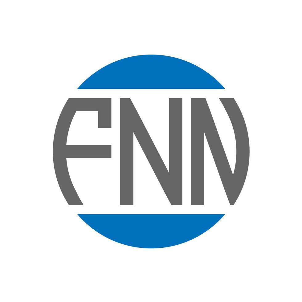 diseño de logotipo de letra fnn sobre fondo blanco. concepto de logotipo de círculo de iniciales ...