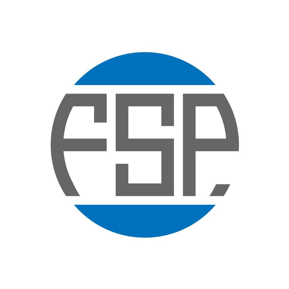 Diseño De Logotipo De Letra Fsp Sobre Fondo Blanco Concepto De Logotipo De Círculo De Iniciales