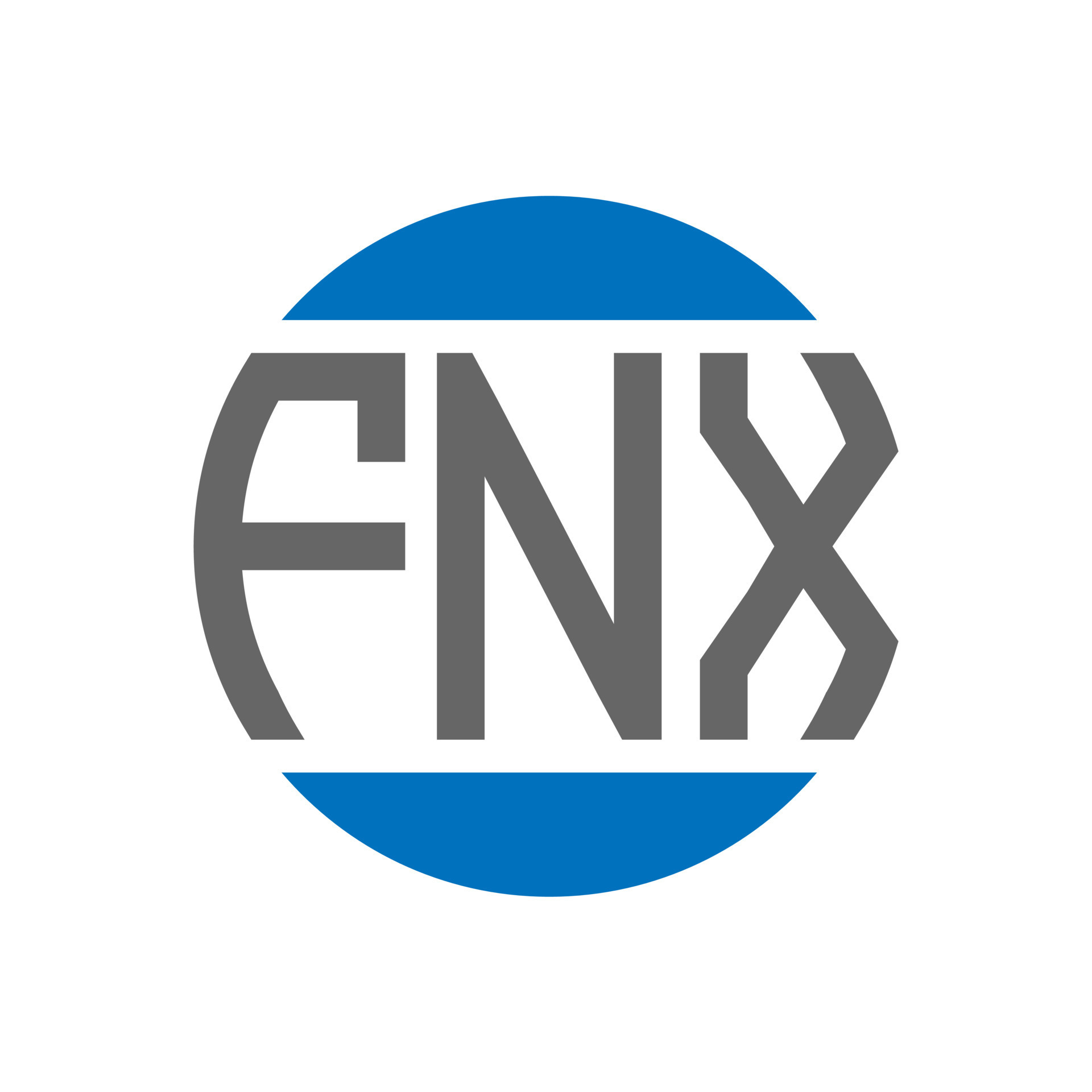 diseño del logotipo de la letra fnx sobre fondo blanco. Concepto de logotipo de círculo de ...