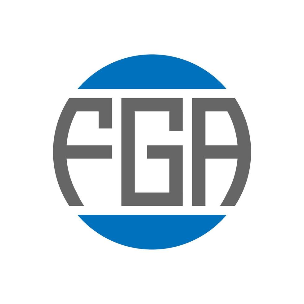 diseño de logotipo de letra fga sobre fondo blanco. concepto de logotipo de círculo de iniciales ...