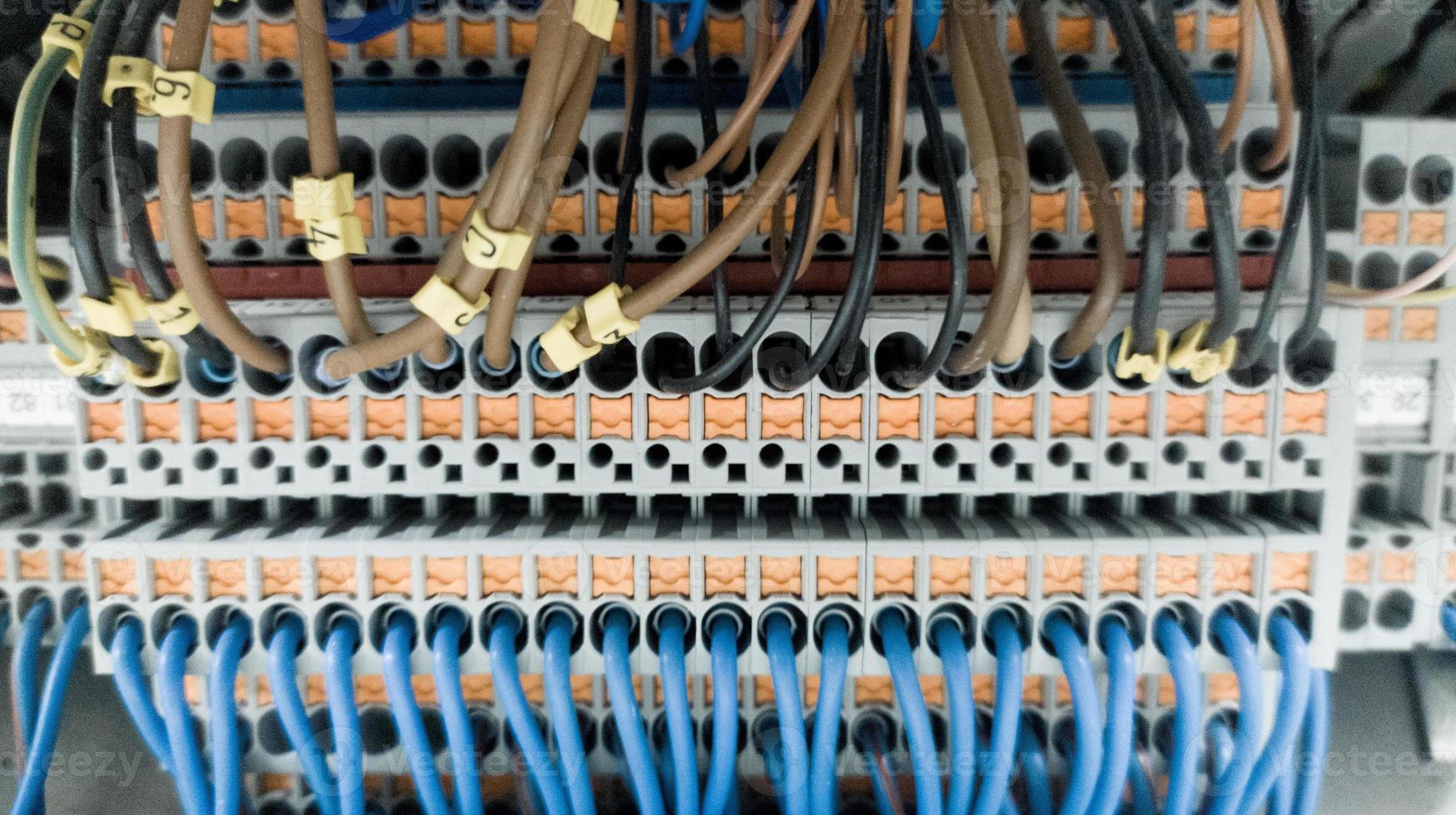 Terminal of control. Control panel assembly with wire and terminal box ...