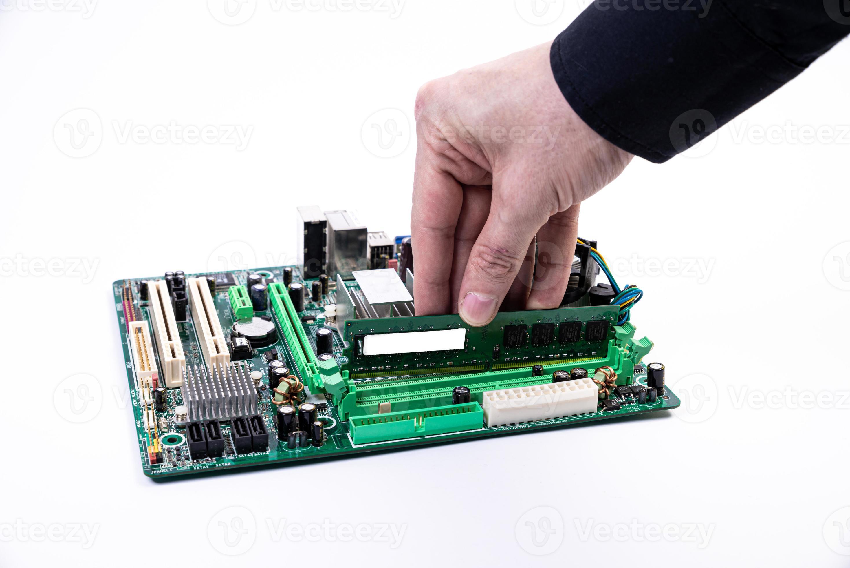 Installing A New Ram Ddr Memory For A Personal Computer Processor Socket In A Service Upgrade