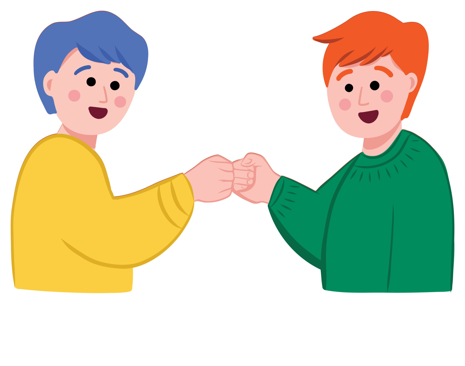 Best Friends Doing A Fist Bump 16070815 Vector Art At Vecteezy