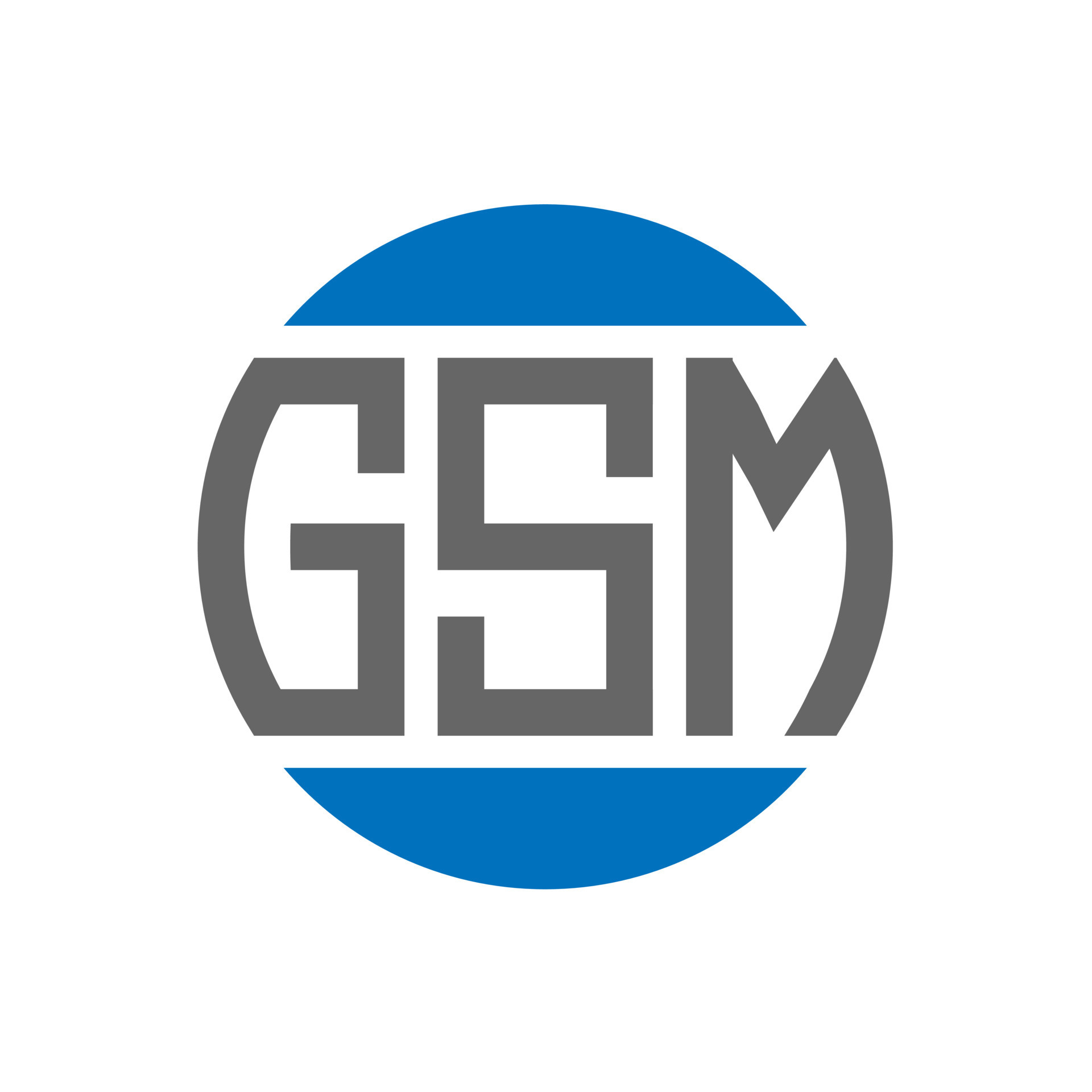 Diseño De Logotipo De Letra Gsm Sobre Fondo Blanco Concepto De Logotipo De Círculo De Iniciales