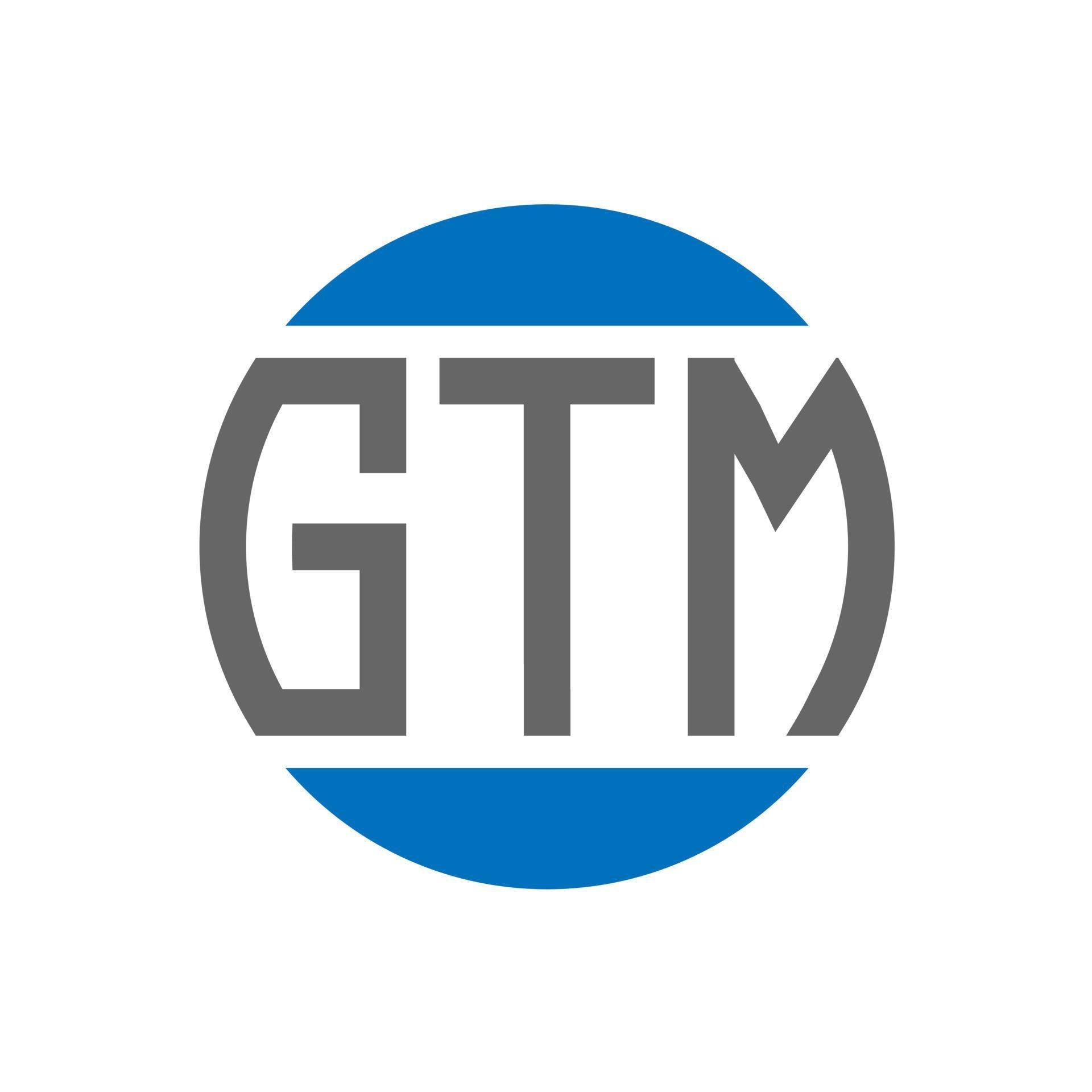 GTM letter logo design on white background. GTM creative initials circle logo concept. GTM ...