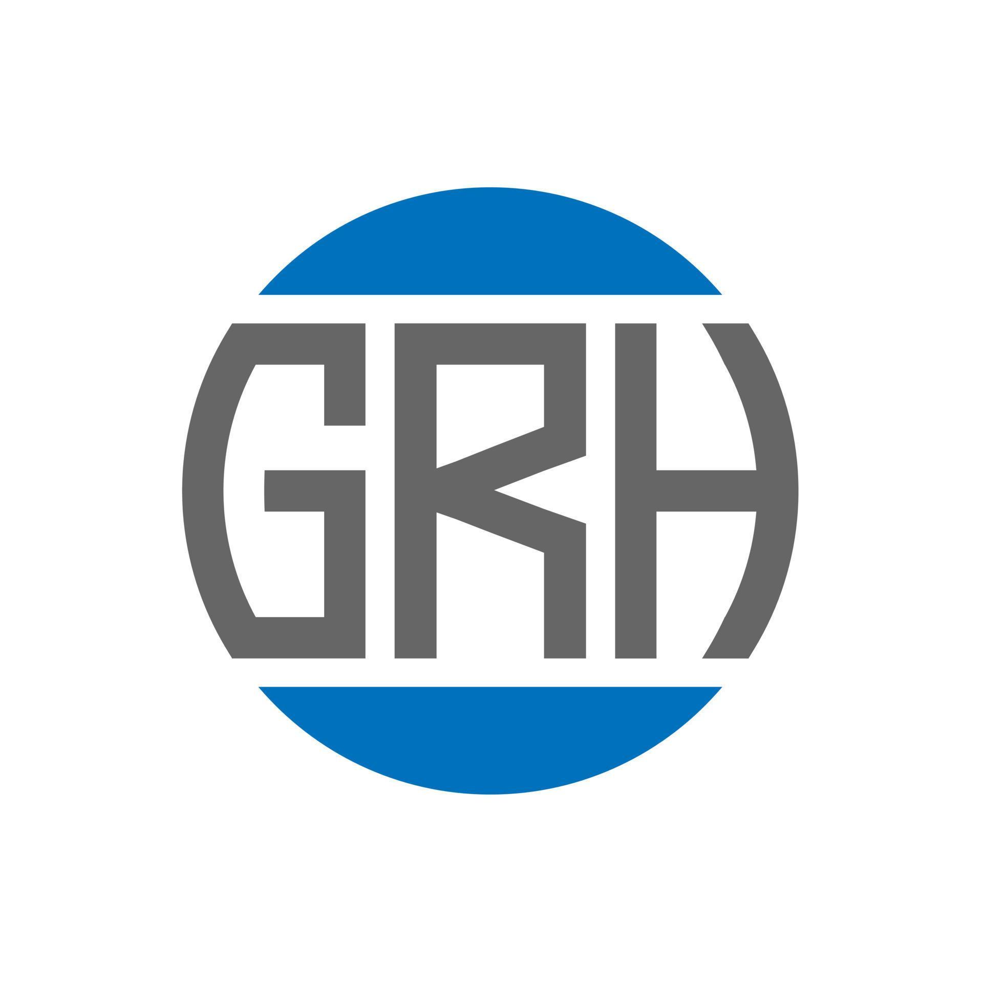 GRH letter logo design on white background. GRH creative initials circle logo concept. GRH ...