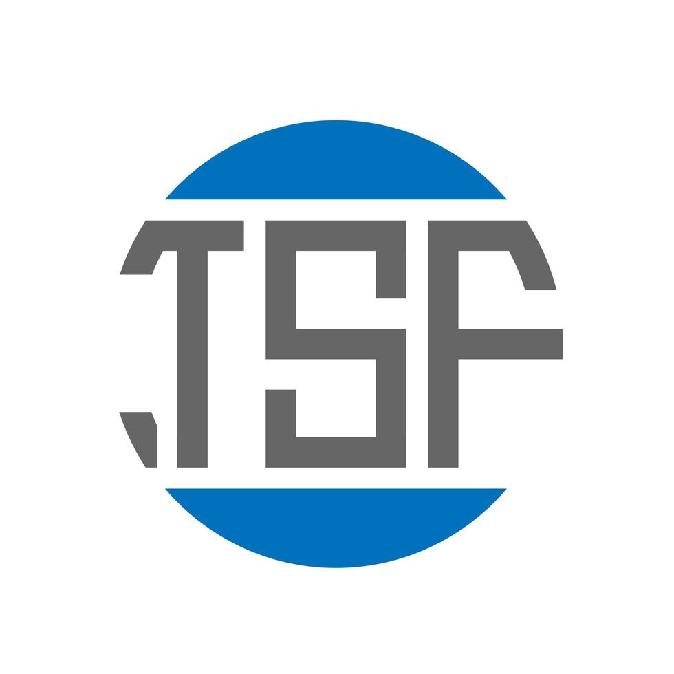 diseño de logotipo de letra tsf sobre fondo blanco. concepto de logotipo de círculo de iniciales ...
