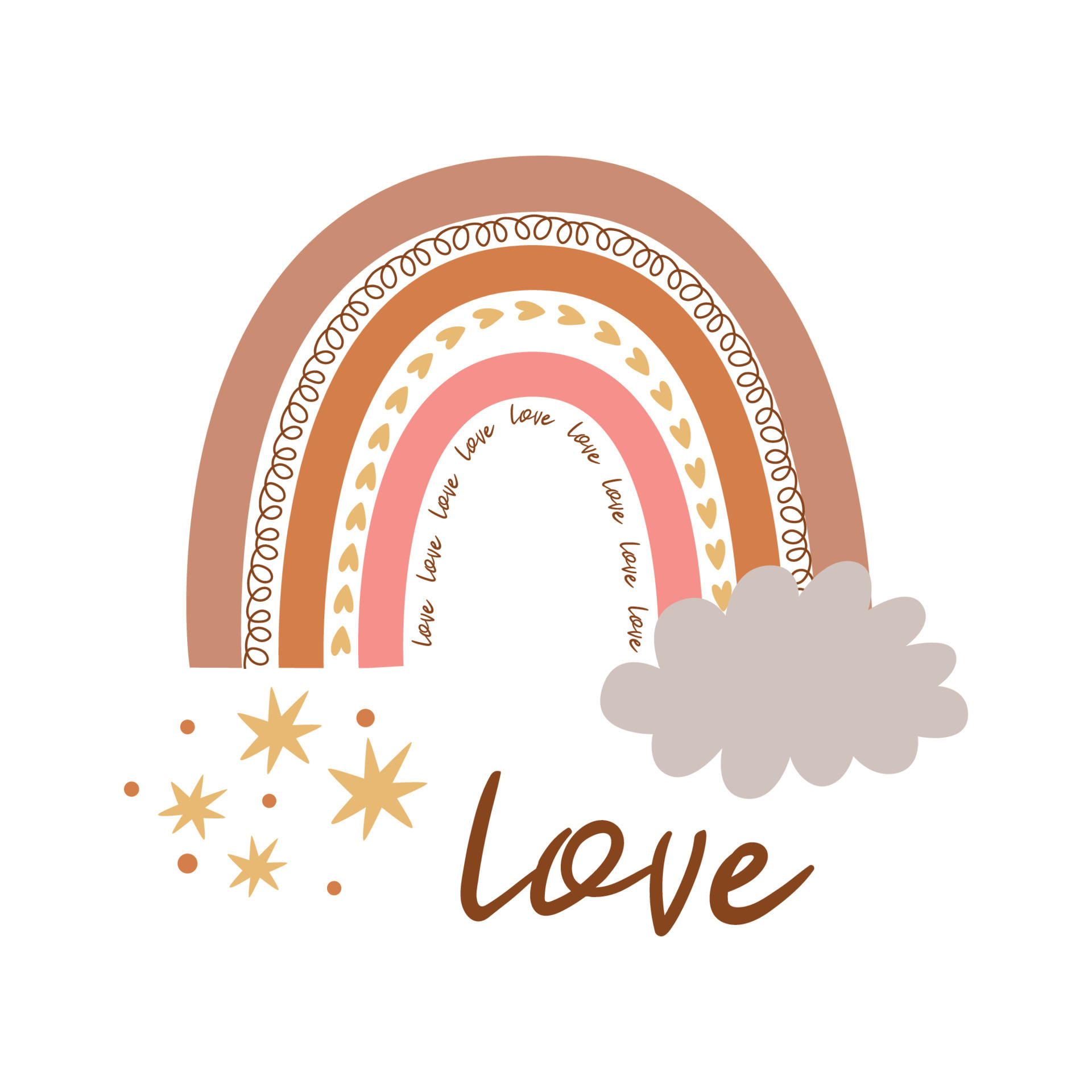 Boho rainbow. Cute kids pastel rainbow. Boho wall art element. Doodle ... Boho rainbow. Cute kids pastel rainbow. Boho wall art element. Doodle ...