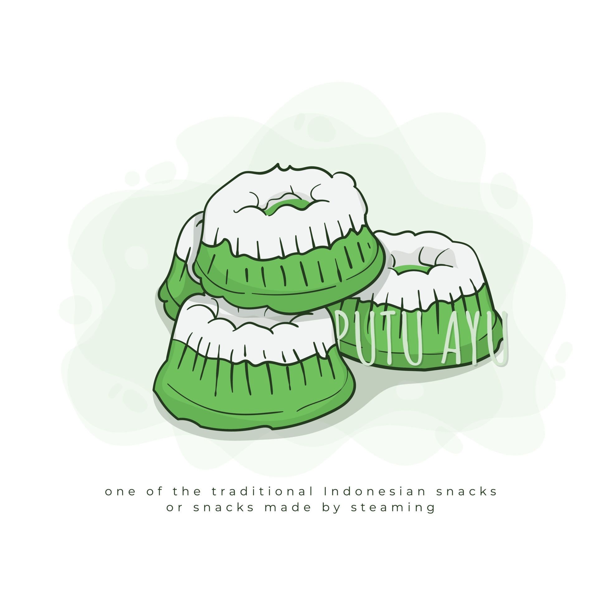 Putu Ayu Or Putri Ayu Is A Cake From Indonesia In Cartoon Design 16073332 Vector Art At Vecteezy