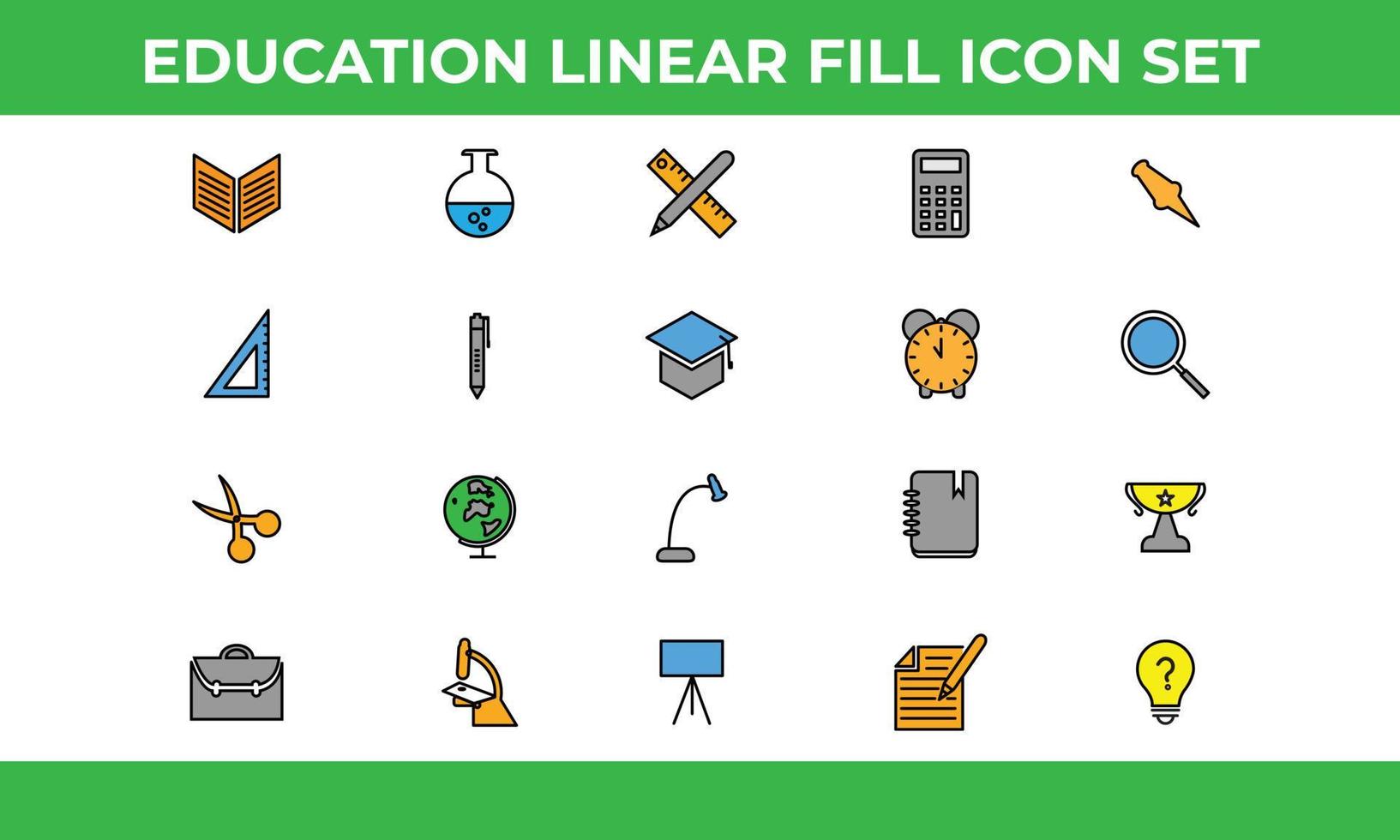 Education Linear Fill Icons. suitable for website, mobile apps, print ...