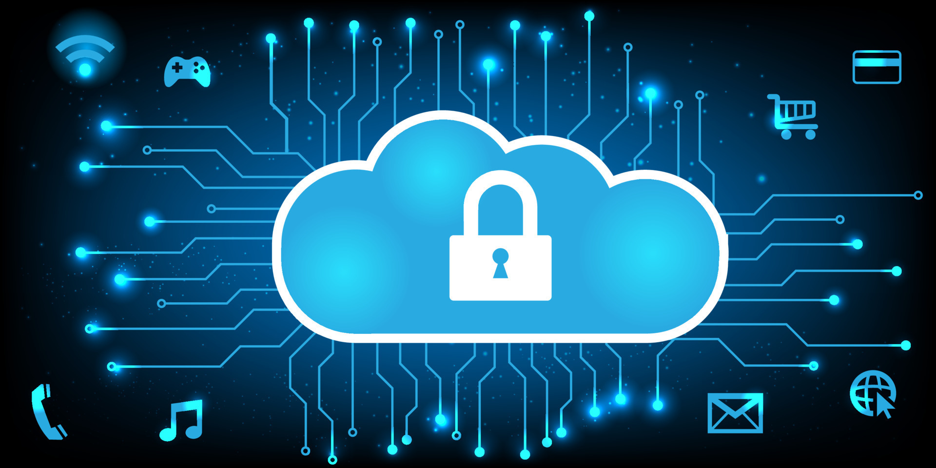 Futuristic business network concept.Cloud computing concept.circular ...