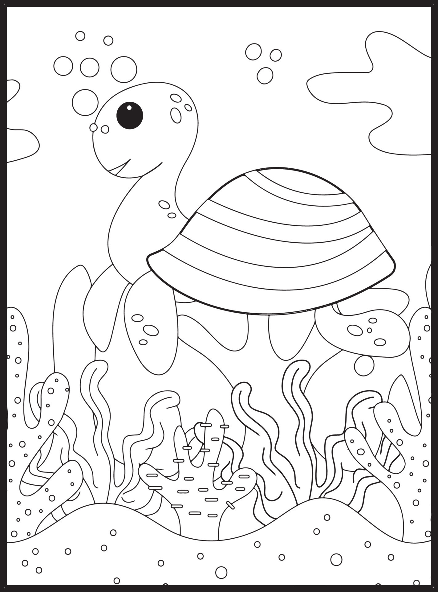 Ocean Animals Coloring Pages 16076560 Vector Art at Vecteezy