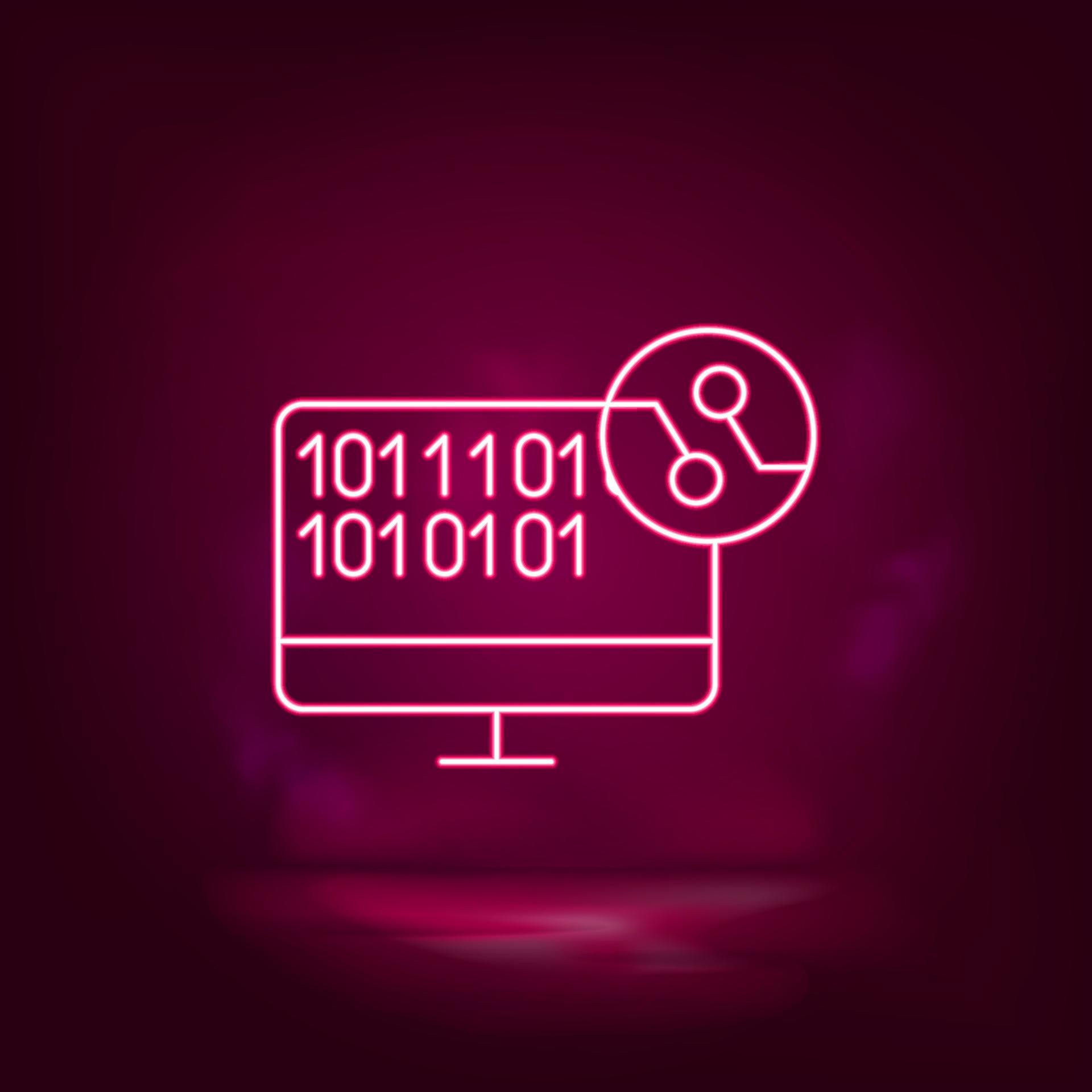 Ai, computer, code neon icon - vector Artificial intelligence 16077815 ...