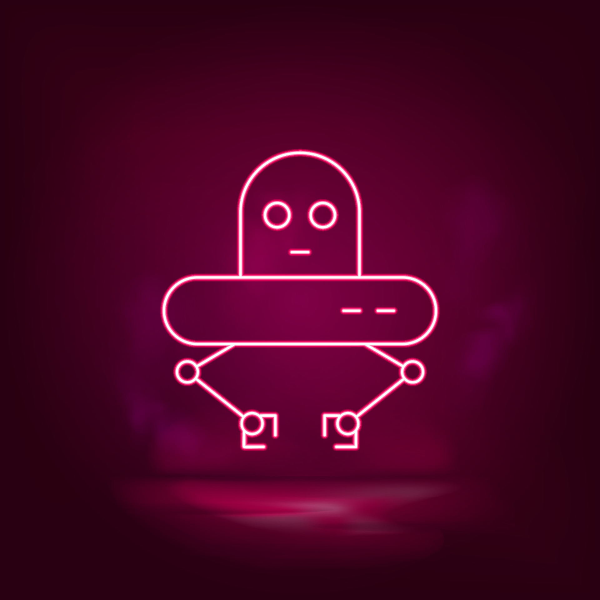 robot, icono de neón ovni - vector. inteligencia artificial 16078054 ...